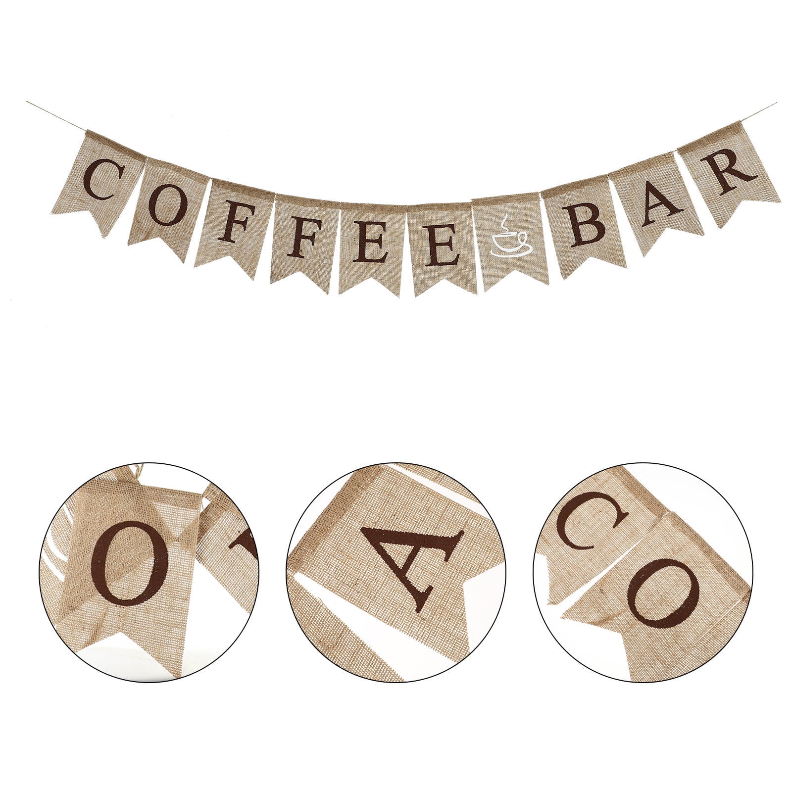 TABLZONE Coffee Banner Linen Swallowtail Bunting for Party Decorations ...