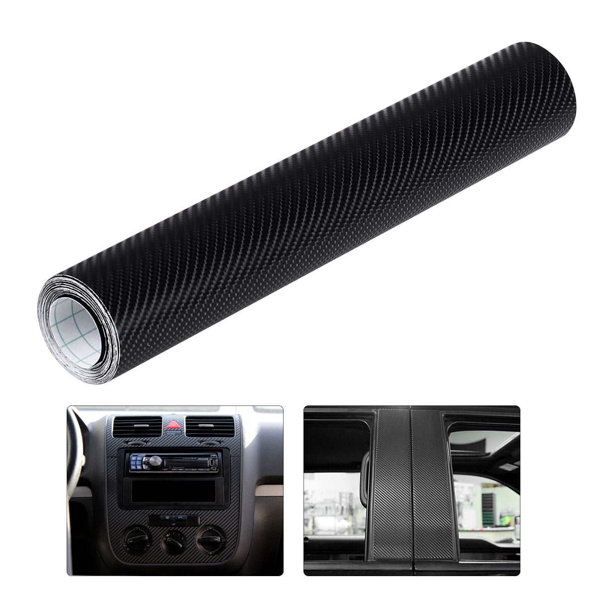 TABLZONE 4D Finish Carbon Fiber Vinyl Wrap Roll Black 1Pcs 11.8x118.1in ...