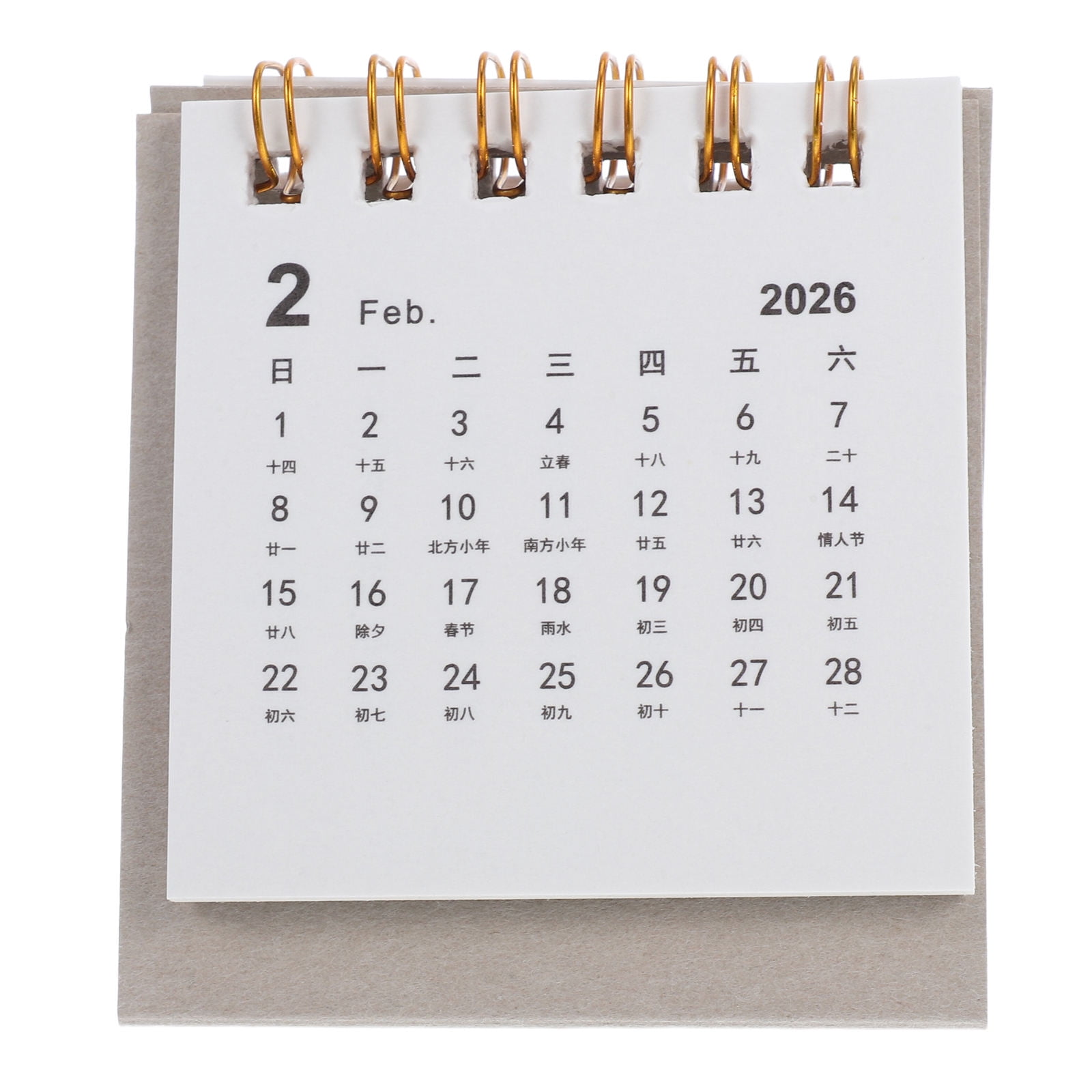 TABLZONE Small Desk Calendar Portable Grey Paper Stand for Daily Task ...