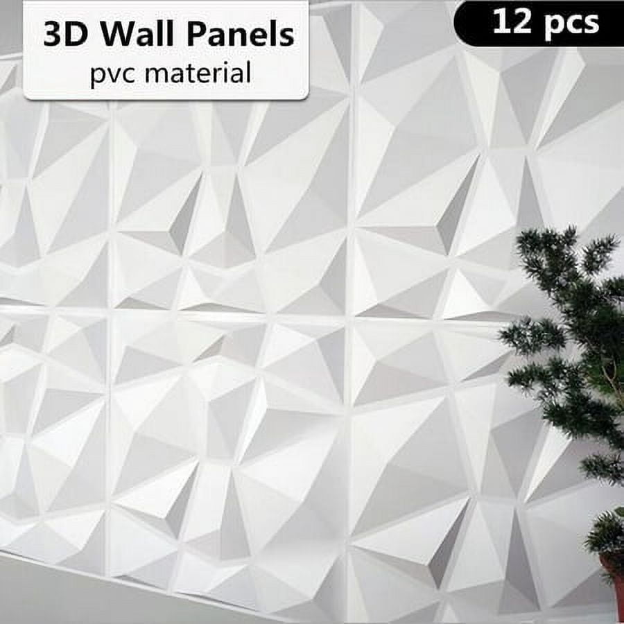 TABODD 12 Tiles 3D Wall Panels PVC Geometric Brick Art Design DIY 11.8 ...