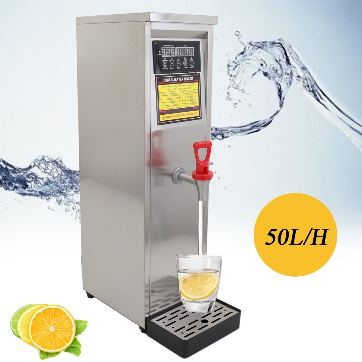 TABODD 12L Commercial Multi-Purpose Milk Frother Machine Steam Water ...