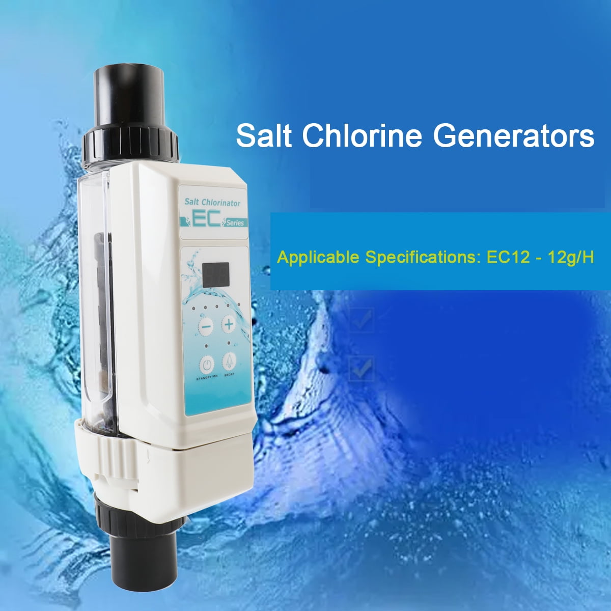 TABODD 12g/h Pool Saltwater Salt Chlorine Generator Electrolysis Salt ...