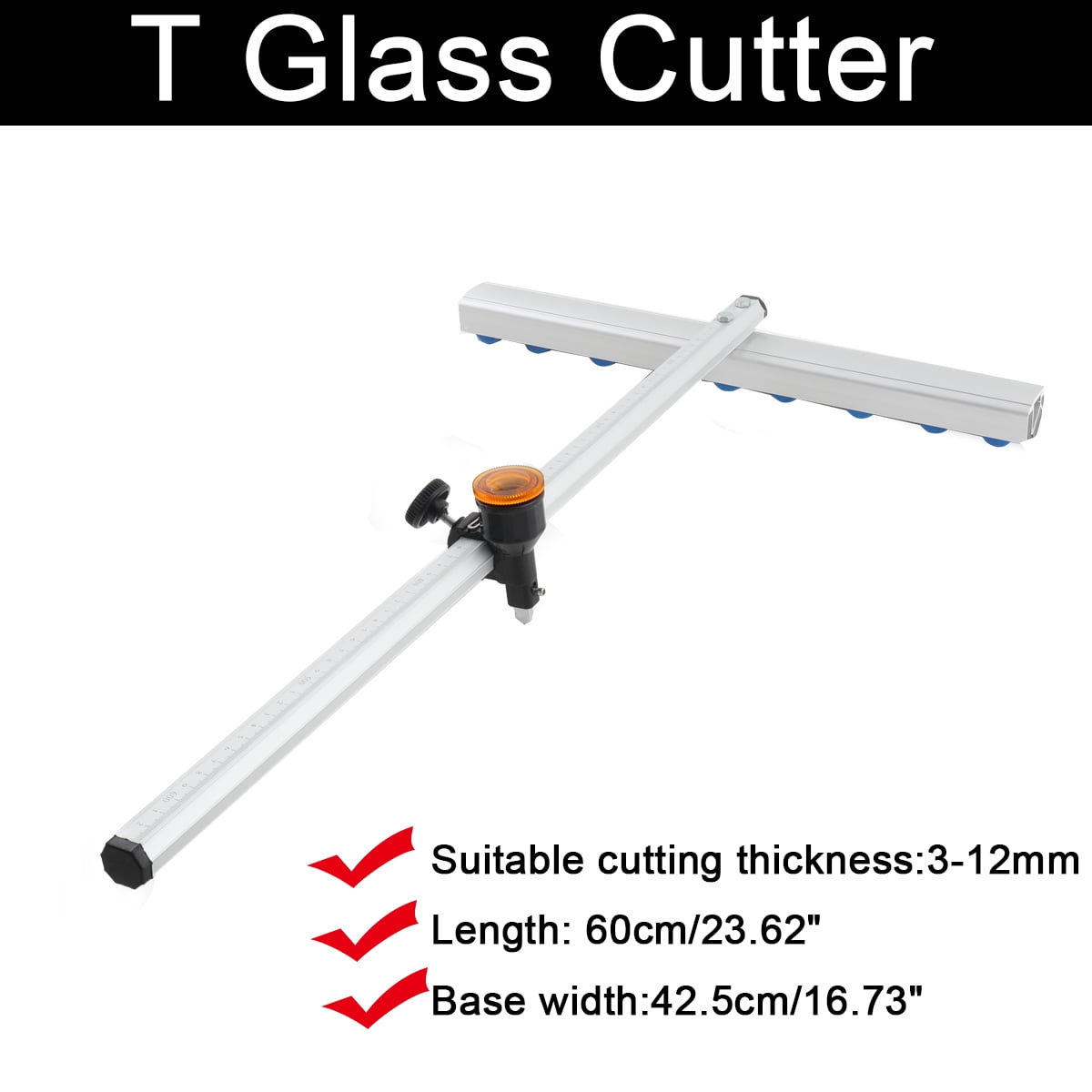 TABODD 60cm T Type Push Glass Cutter, T Type Accurate T Type Glass ...