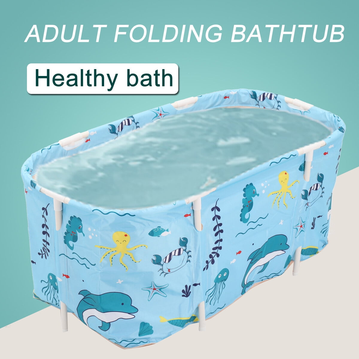 TABODD Large Foldable Portable Bathtub with Spa Pool for Families ...