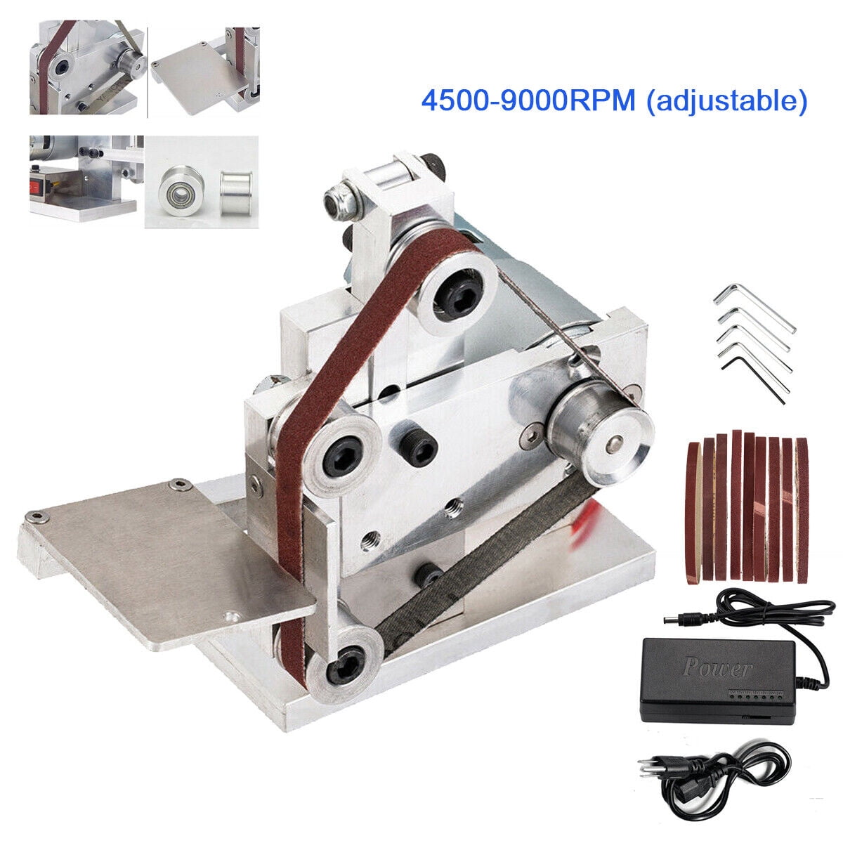 TABODD Electric Belt Sander Polishing Grinding Machine Edges Sharpener ...