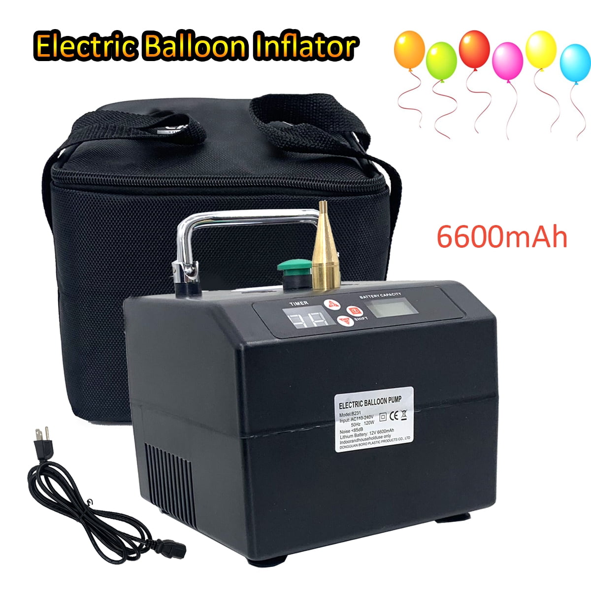 TABODD Electric Portable Balloon Pump Balloon Inflator Party Air Blower ...