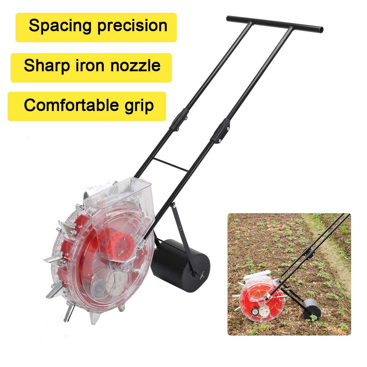 TABODD Hand-push Roller Seeder Peanut Corn Cotton Fertilizer Applicator Garden Manual Seed ...