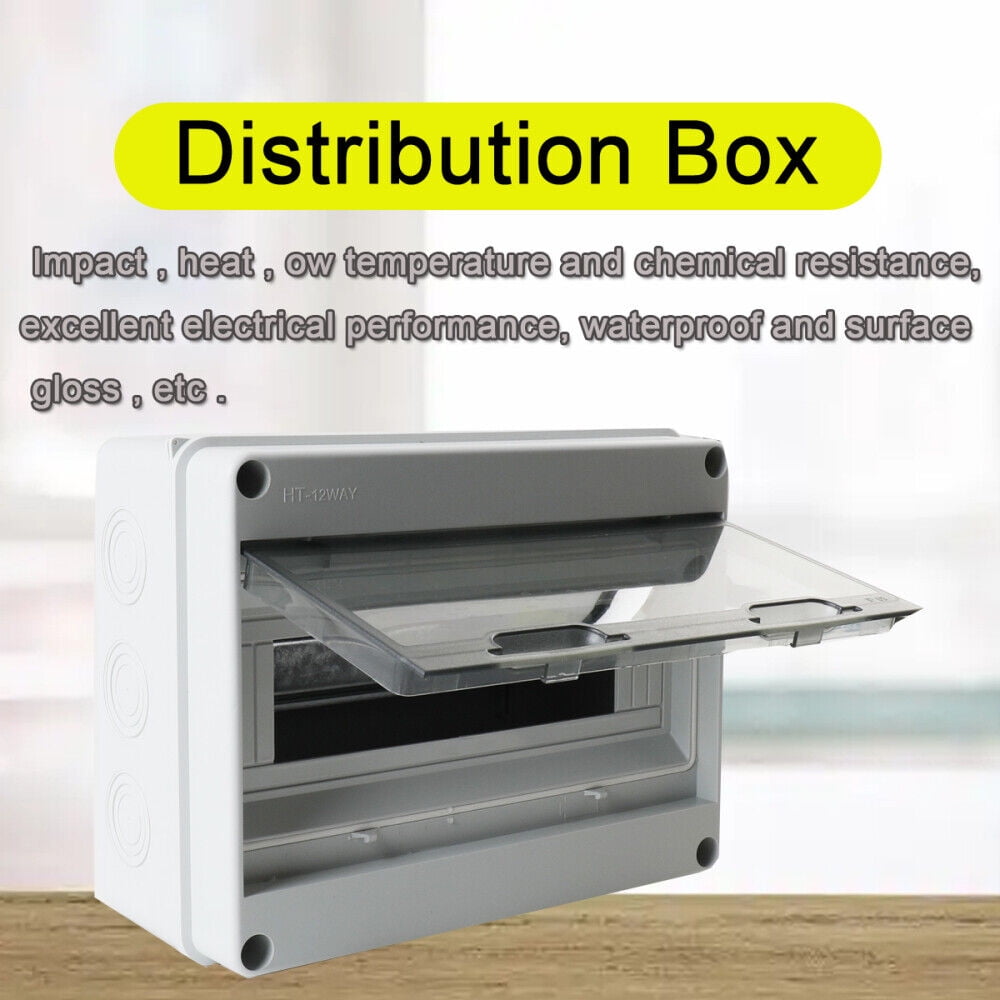 TABODD IP65 Waterproof Distribution Box 12 Way Plastic Electronic ...
