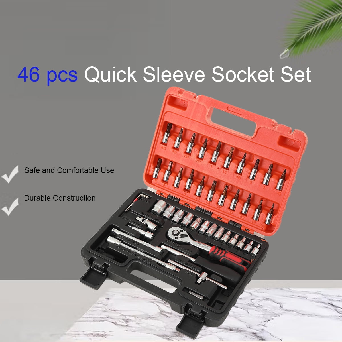 TABODD Small Drive Socket Ratchet Wrench Screwdriver Set, 1/4 Inch ...