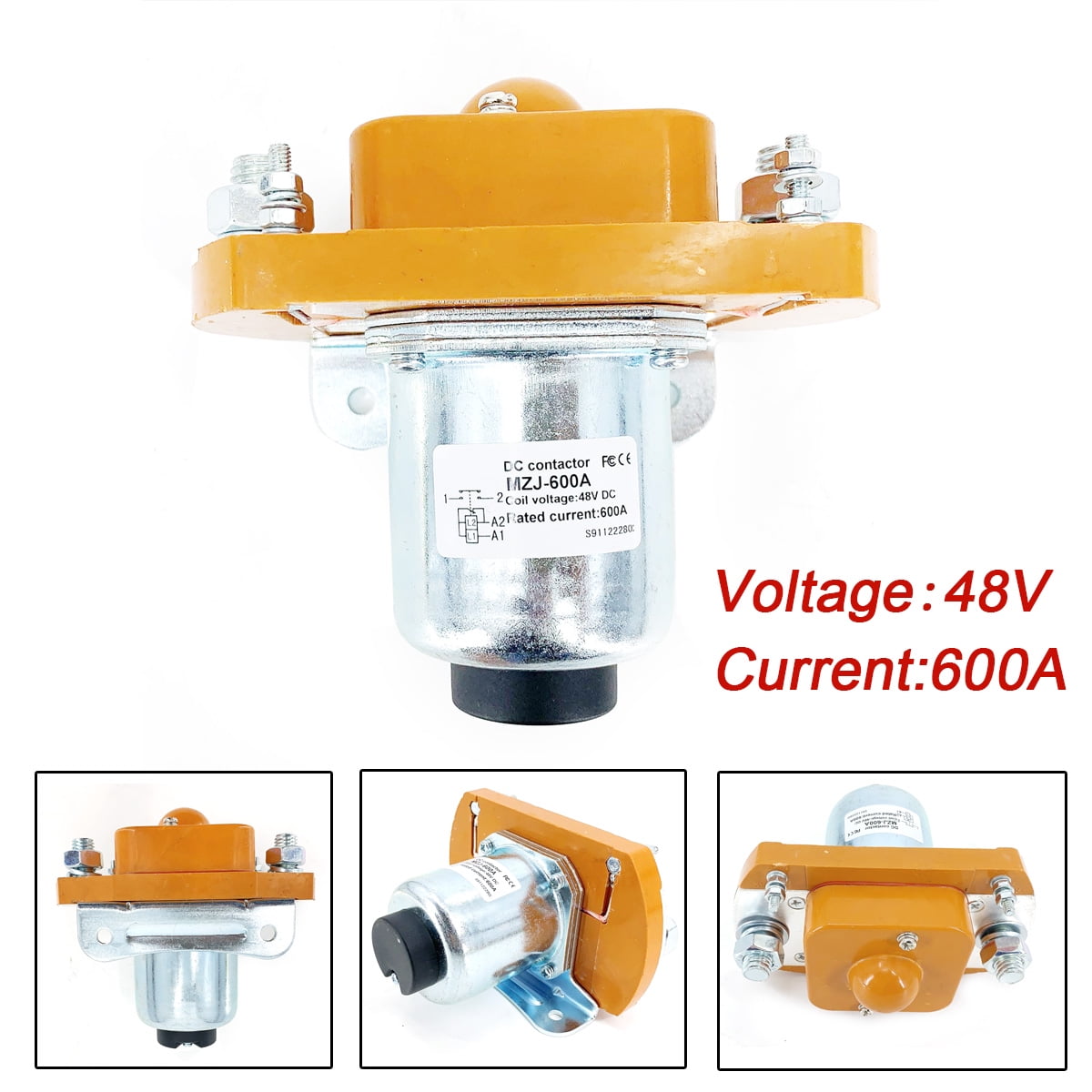 TABODD Universal Contactor Solenoid 48V 600A MZJ-600A Heavy Duty Golf Cart Contactor - Walmart.com