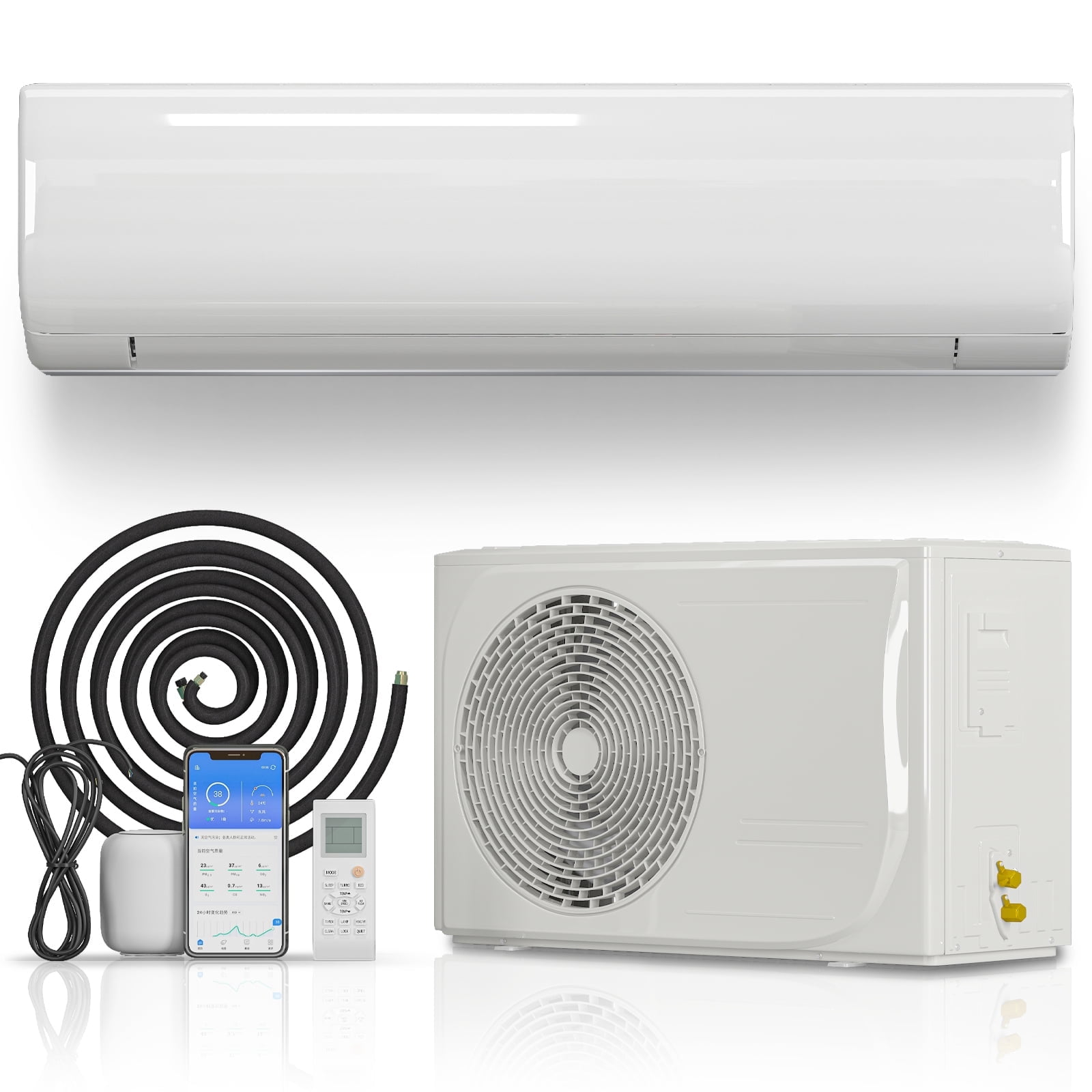 TABU 12000 BTU Mini Split AC/Heating System, WIFI, 19 SEER2, 115 V ...