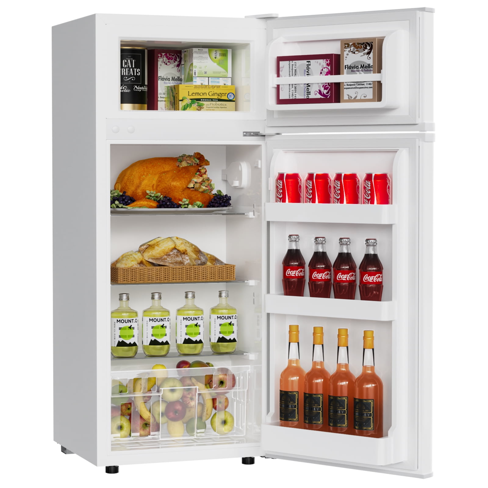 TABU 4.5 Cu.Ft Refrigerator with Freezer, Compact Fridge Dual Door with ...