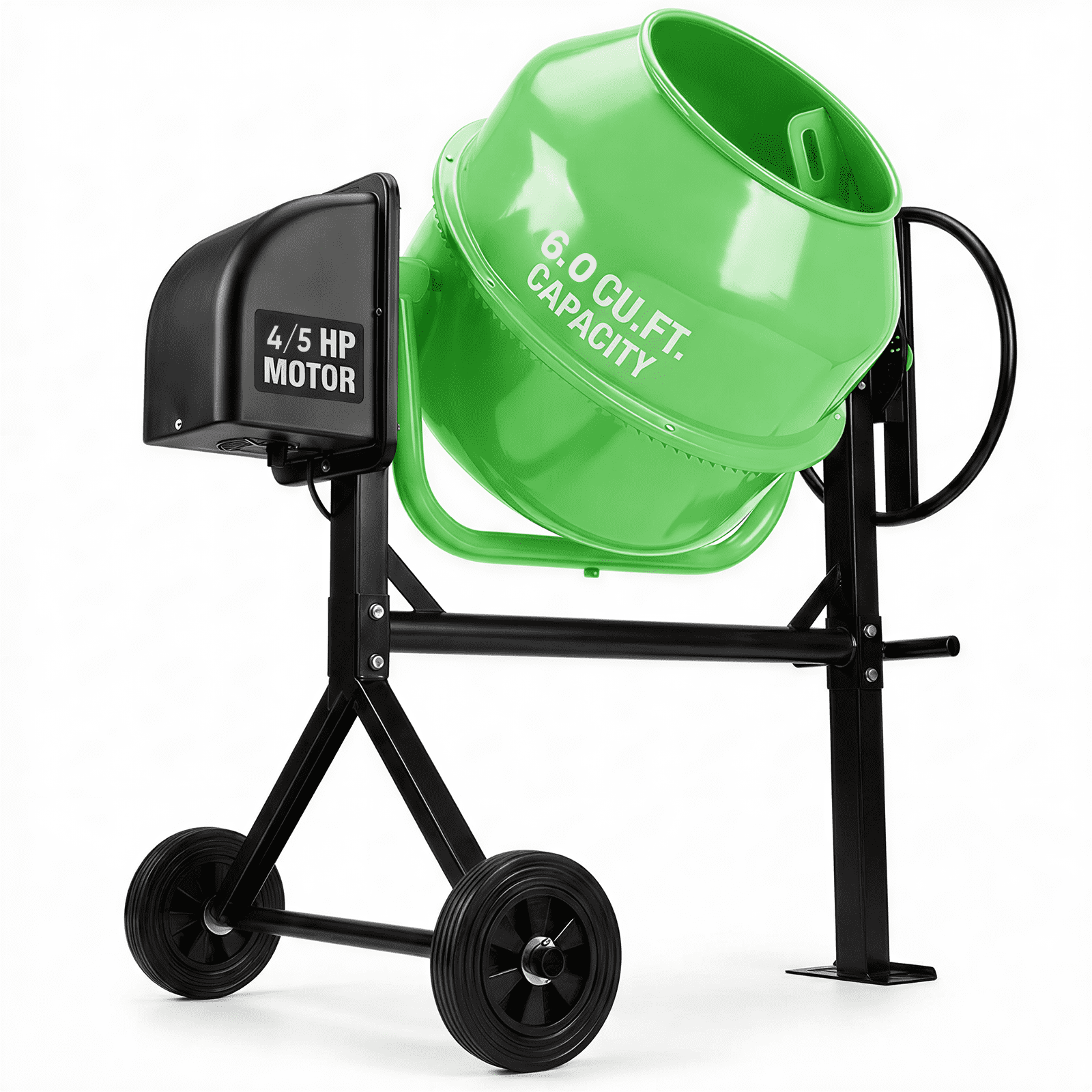 TABU Electric Cement Mixer,6.0 Cu ft Freestanding Concrete Mixer with ...
