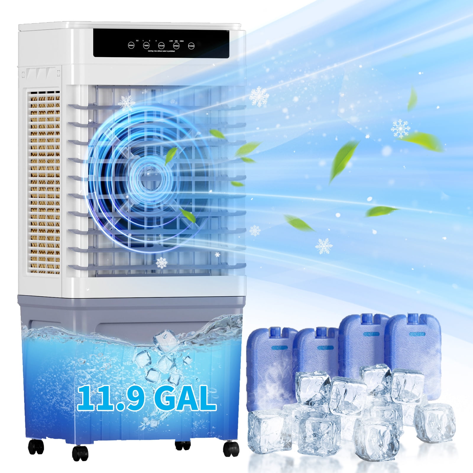 TABU Evaporative Air Cooler, 3531 CFM Swamp Cooler with 11.9 gal Tank ...