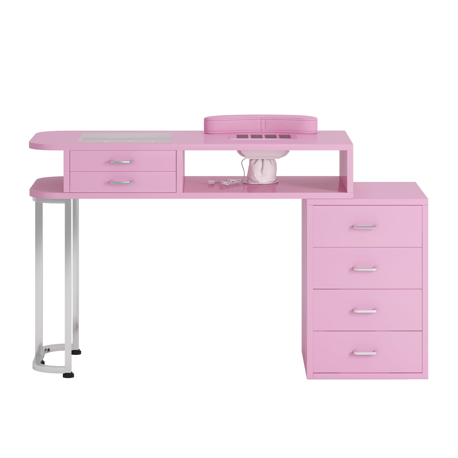 TABU Manicure Table,Nail Table for Nail Tech with Wrist Pad,Storage ...