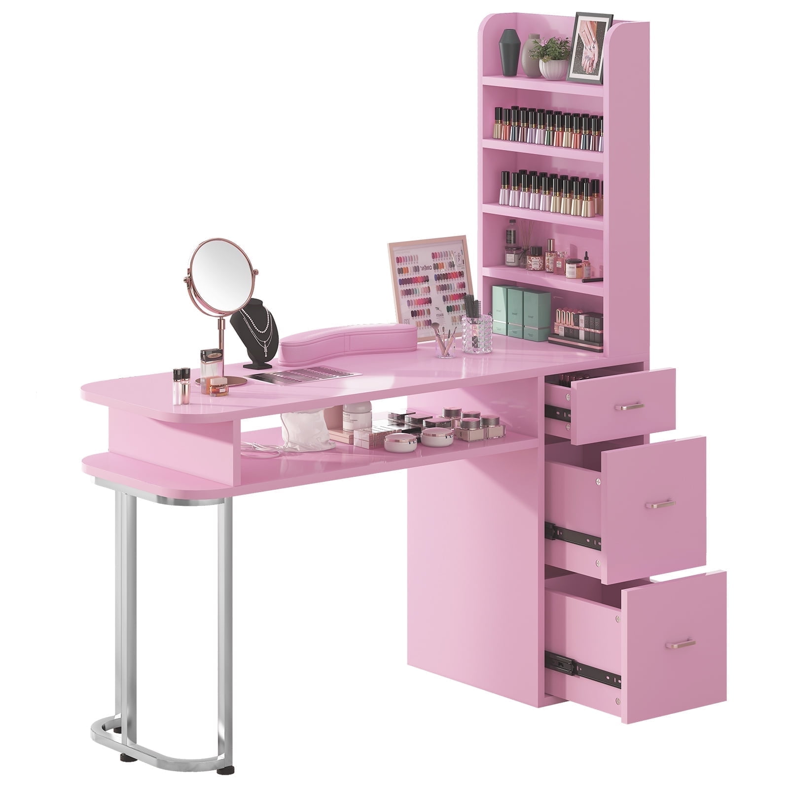 TABU 57"H Manicure Table,Nail Table for Nail Tech with Storage Drawers ...