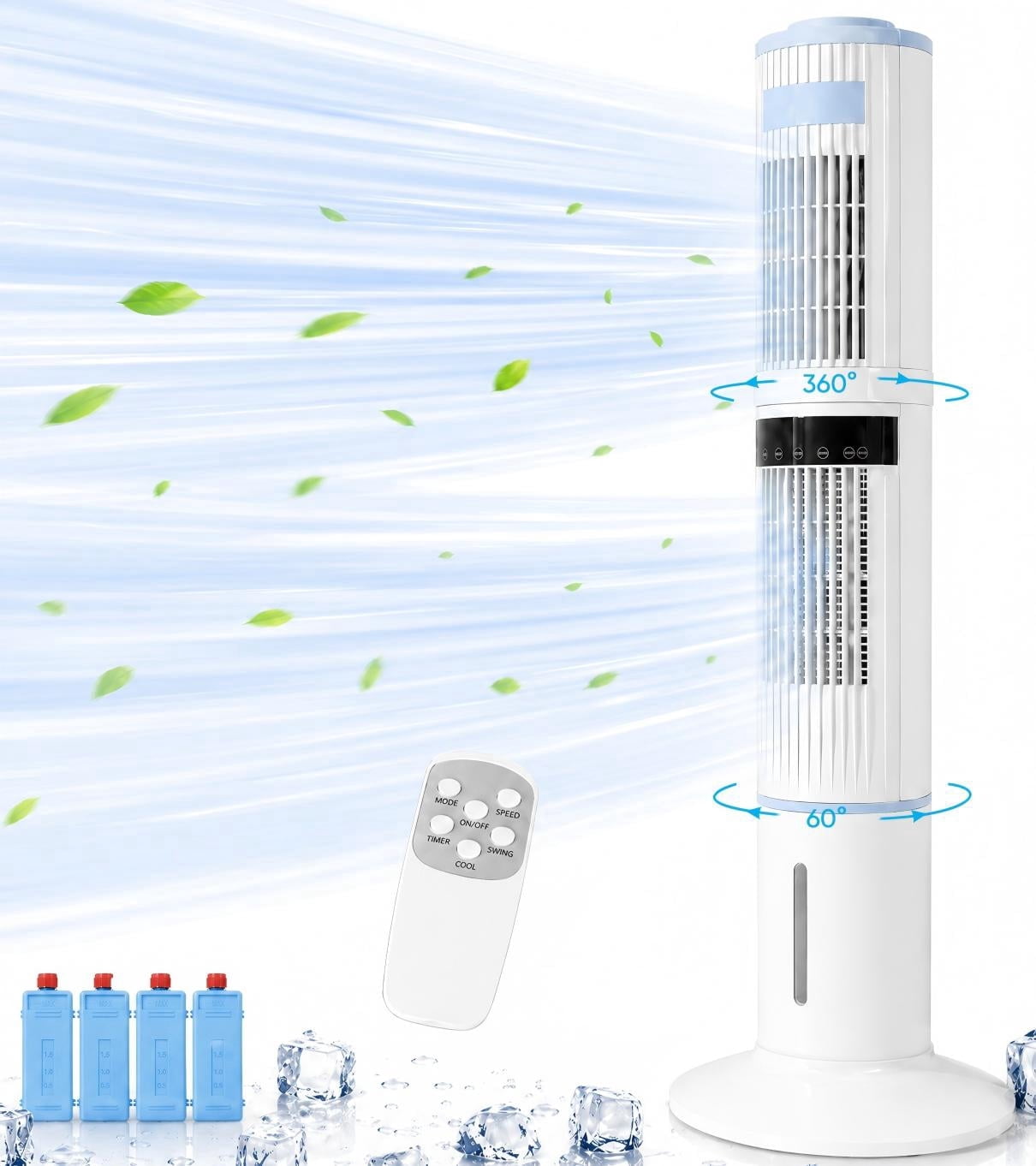 TABU Swamp Cooler, Tower Fan with Dual Fan, Portable Air Conditioner ...