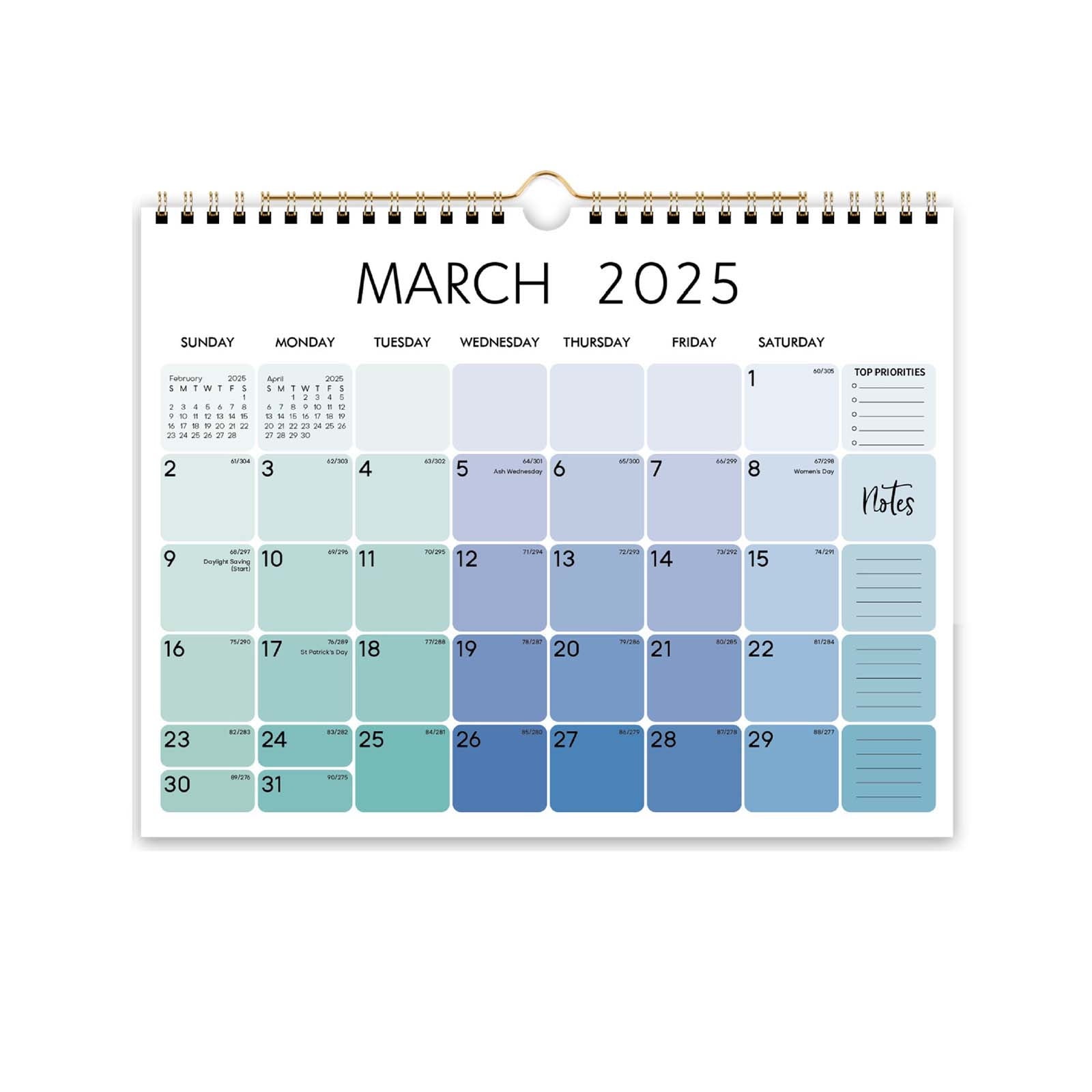 TACILIP 2025 Color Calendar 12-month Color Gradient Calendar Double ...