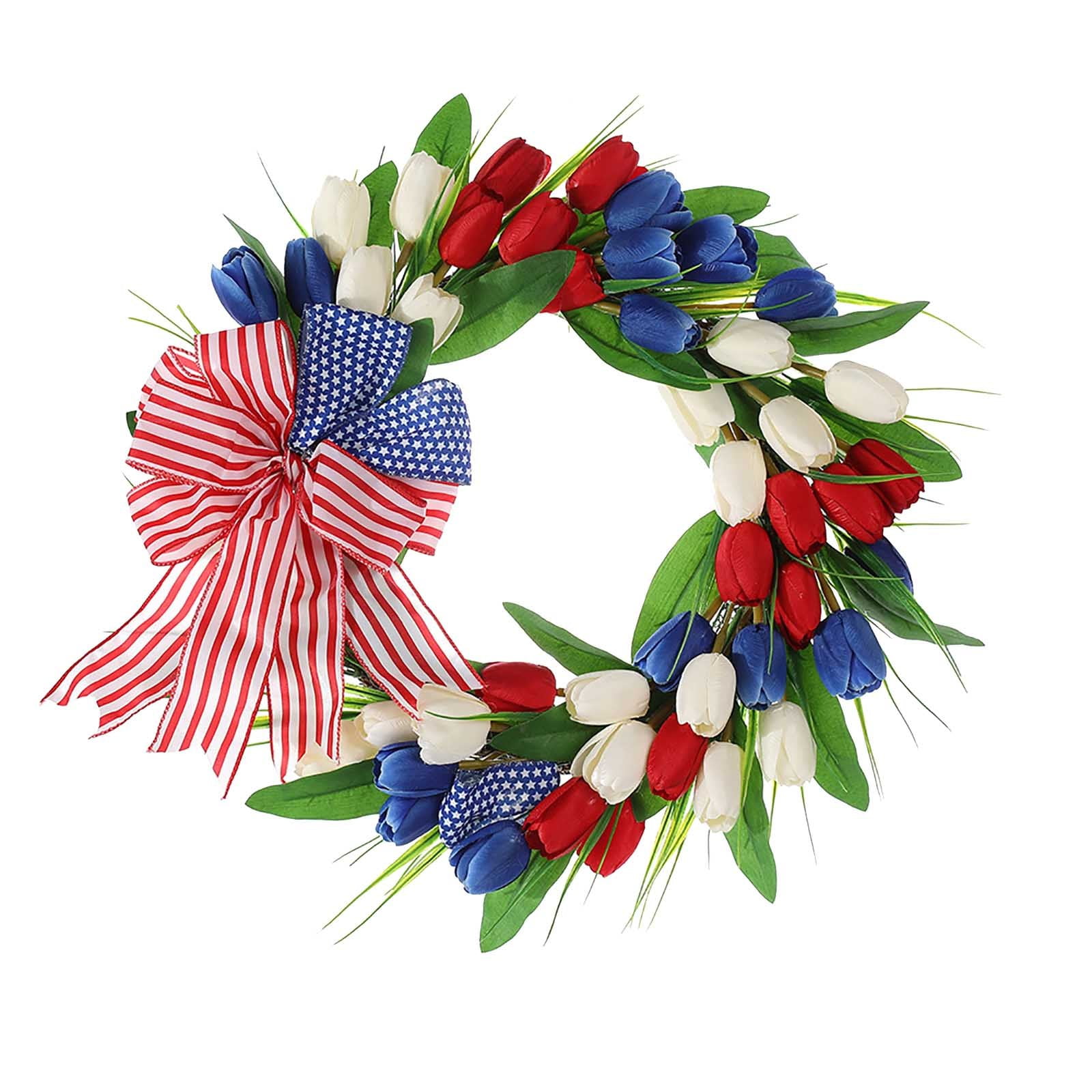 TACILIP Independence Day Decor, 2025 New Simulated Wreath Home Front ...