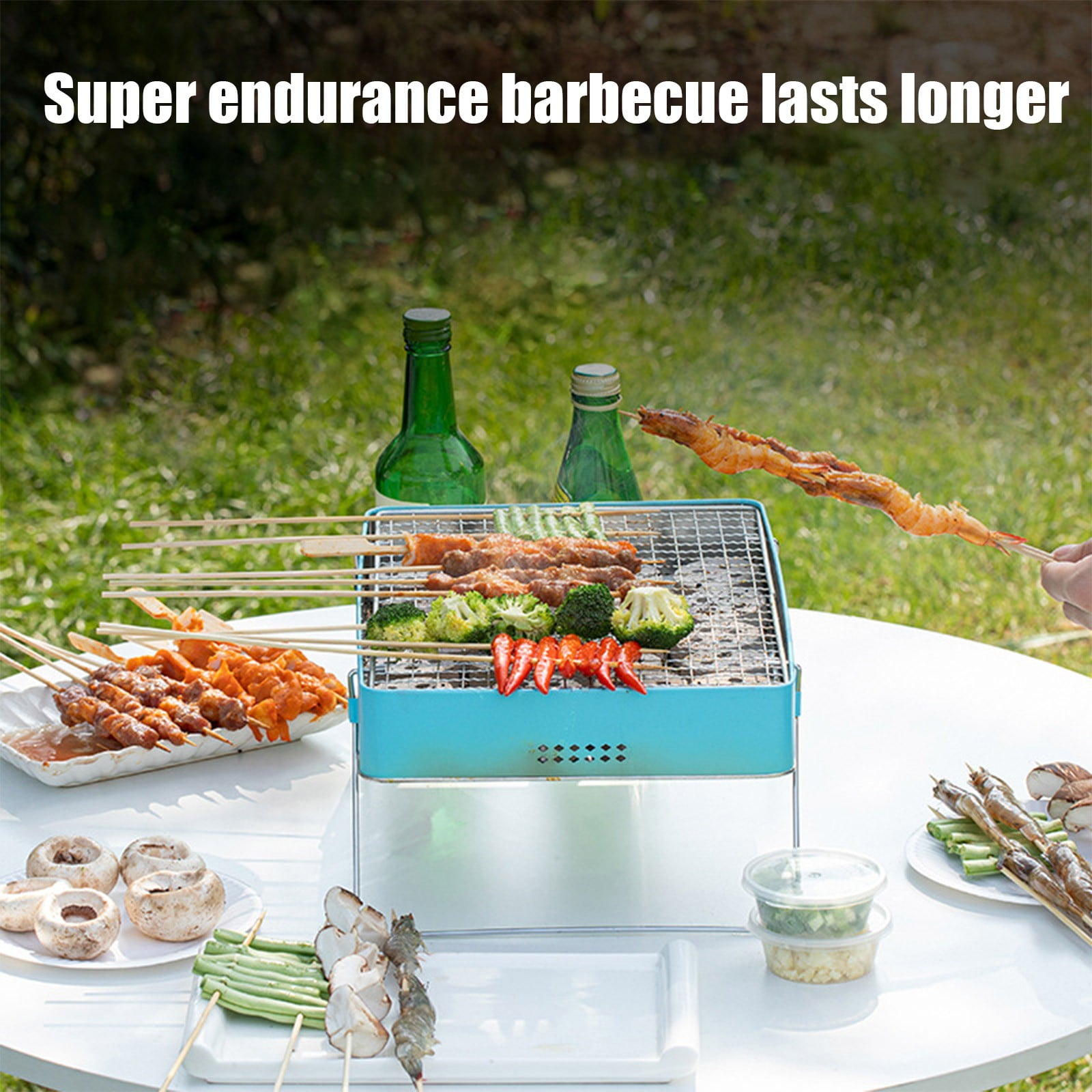 TACILIP Outdoor Camping Disposable Barbecue Grill Surround Grill Skewer ...