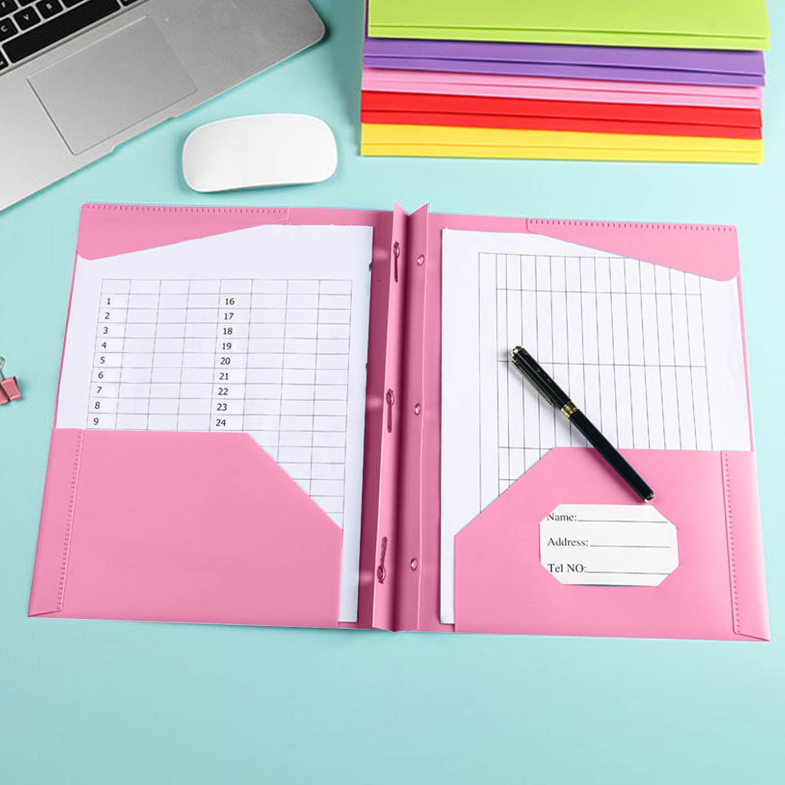 TACILIP Plastic Folders with Pockets Heavy Duty Pocket Folders Letter ...