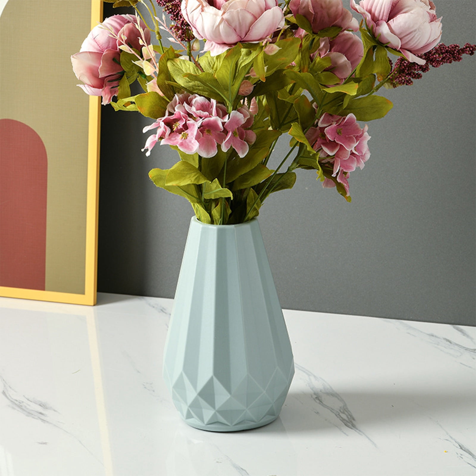 TACILIP Plastic Imitation Glazed Vase Living Room Flower Arrangement TV ...