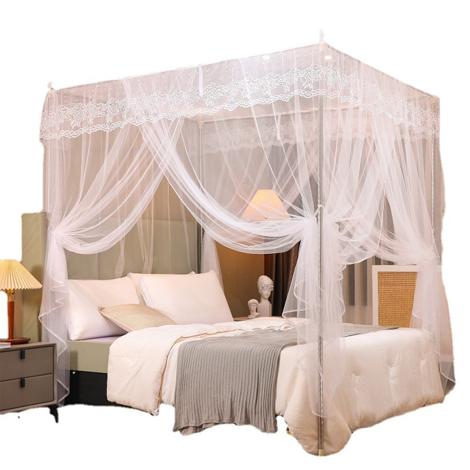 TACILIP Room Decor, Bed Mosquito Net Bedroom Decorative Single Side Opening Canopy Net Curtains ...