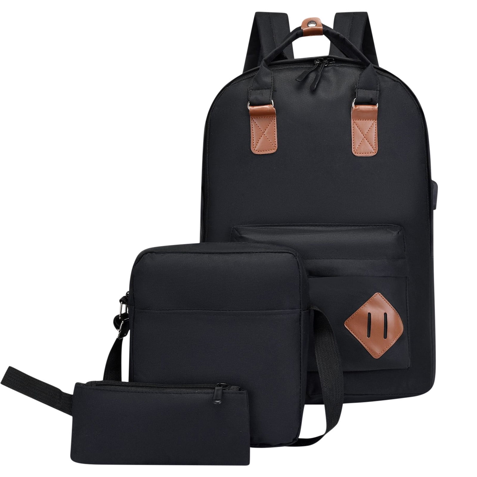 TACILIP School Supplies, Backpack Three Piece Set, Large Capacity USB ...