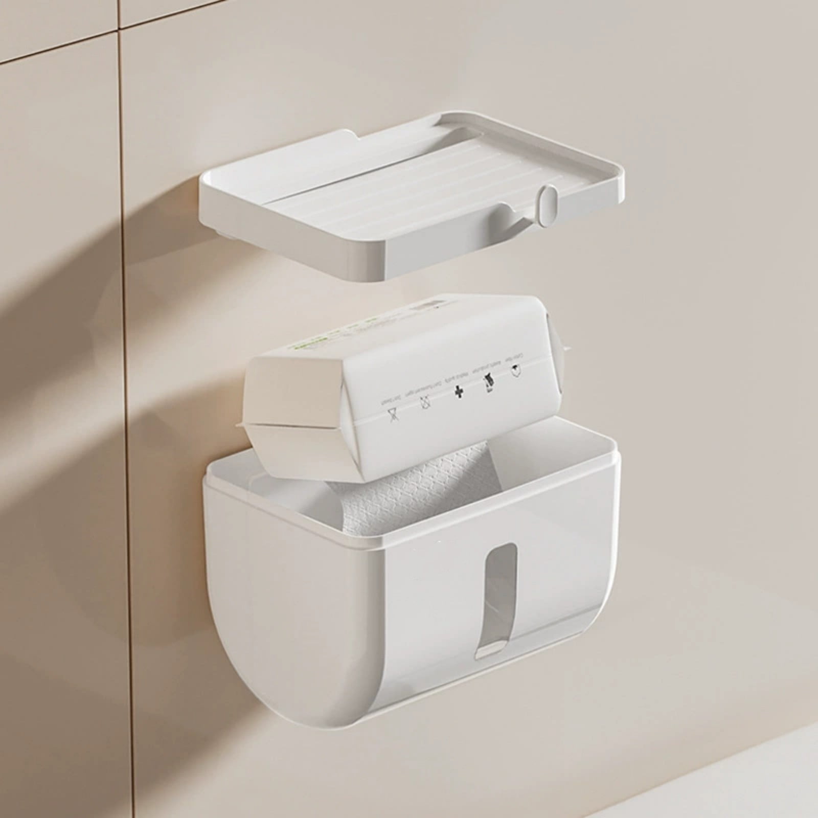 TACILIP Toilet Tissue Box Toilet Paper Box Wall Mounted Non Perforated ...