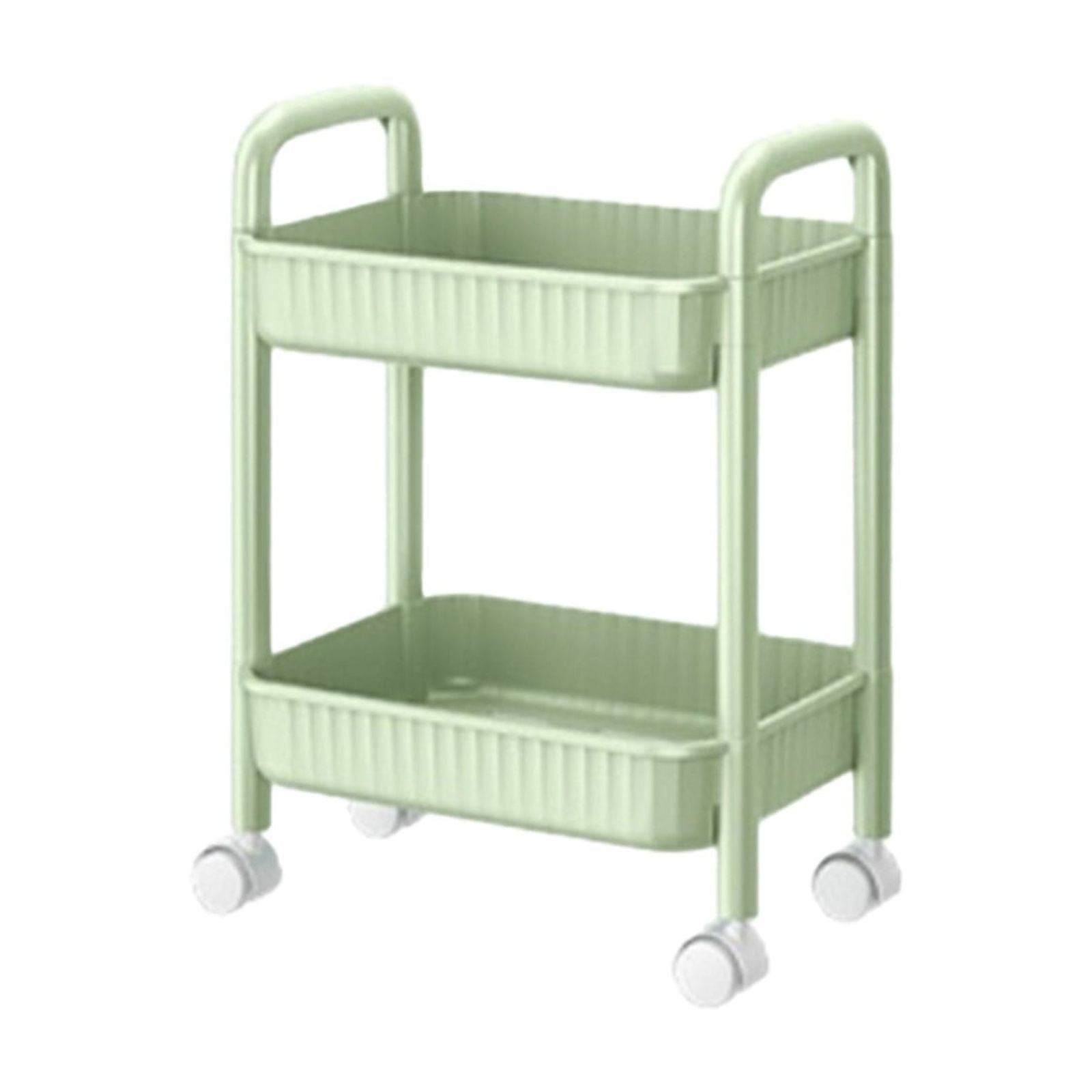 TACILIP Two Tier Rolling Cart with Wheels A Practical Cart with Handles ...