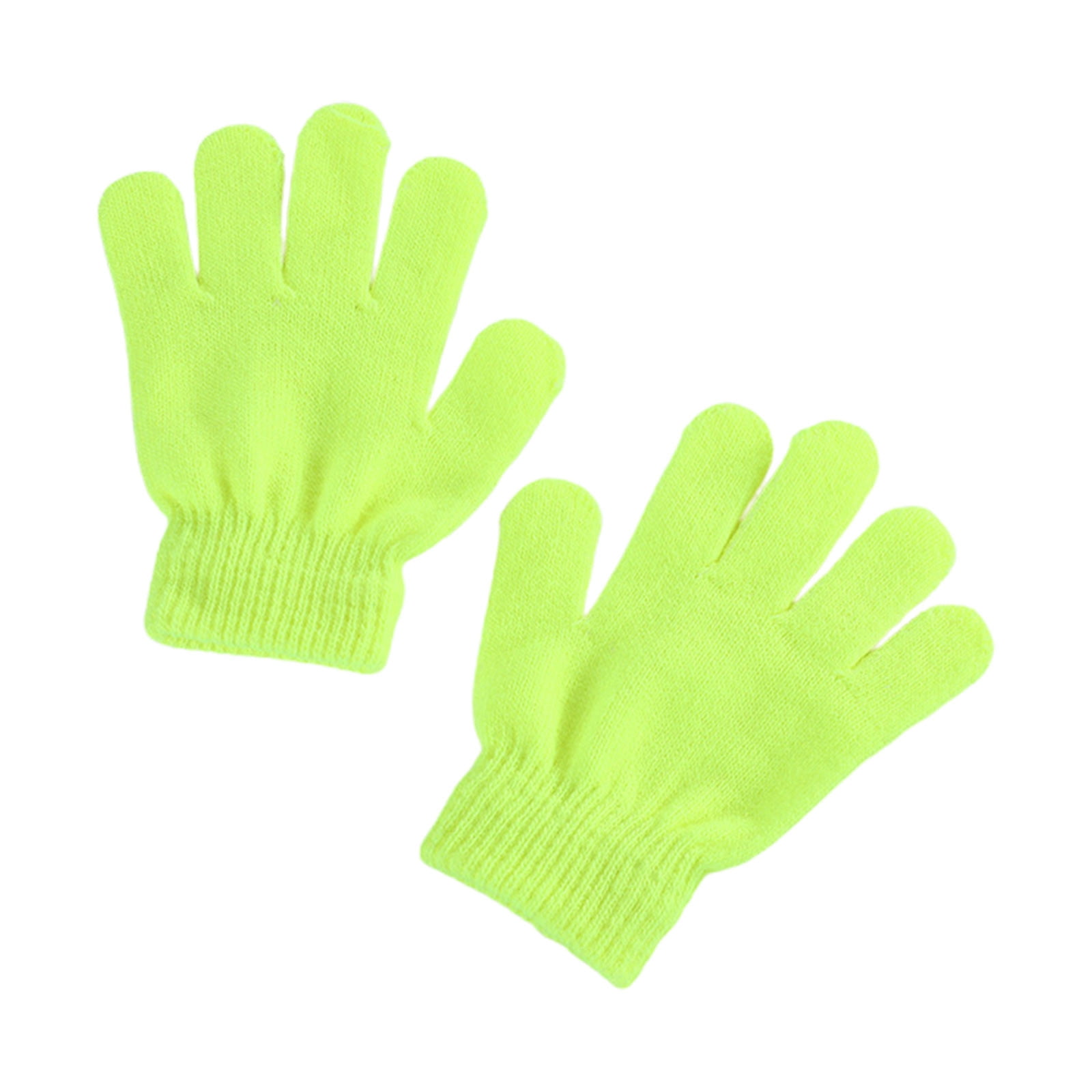 TACILIP Winter Warm Solid Color Knitted Student Gloves Split Finger ...