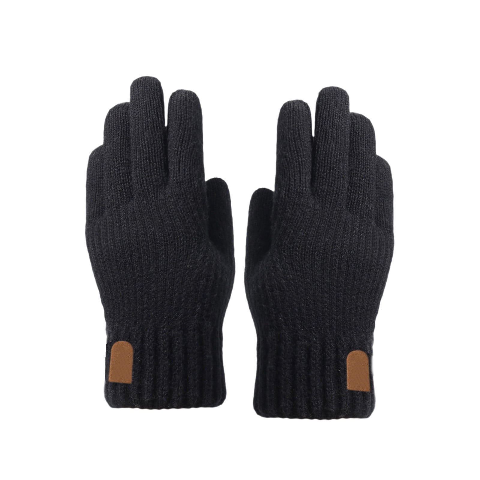 TACILIP Woolen Knitted Screen Gloves Men's Winter Plus Velvet Thick ...