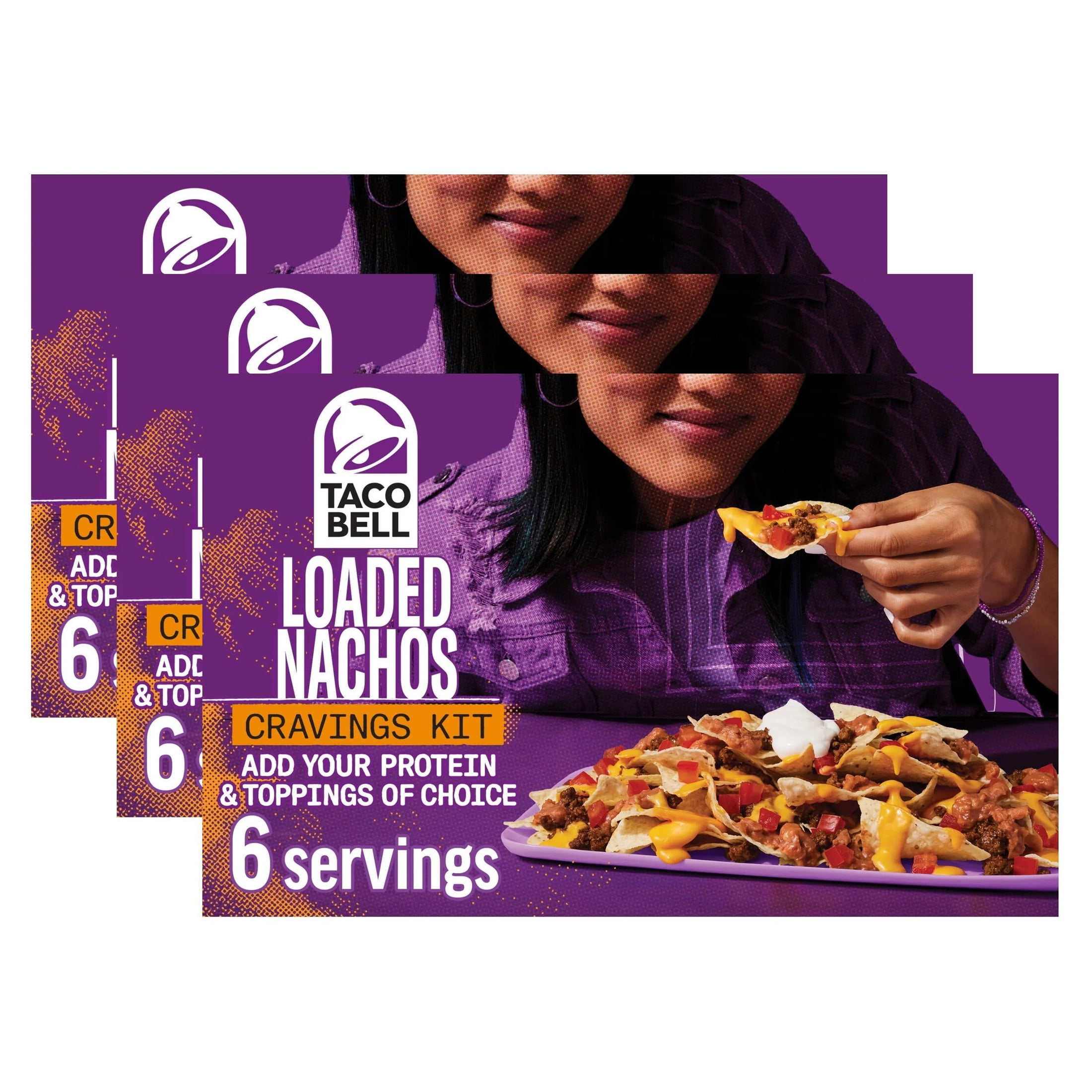 (3 pack) Taco Bell Loaded Nachos Cravings Kit, 12.8 oz Box - Walmart.com