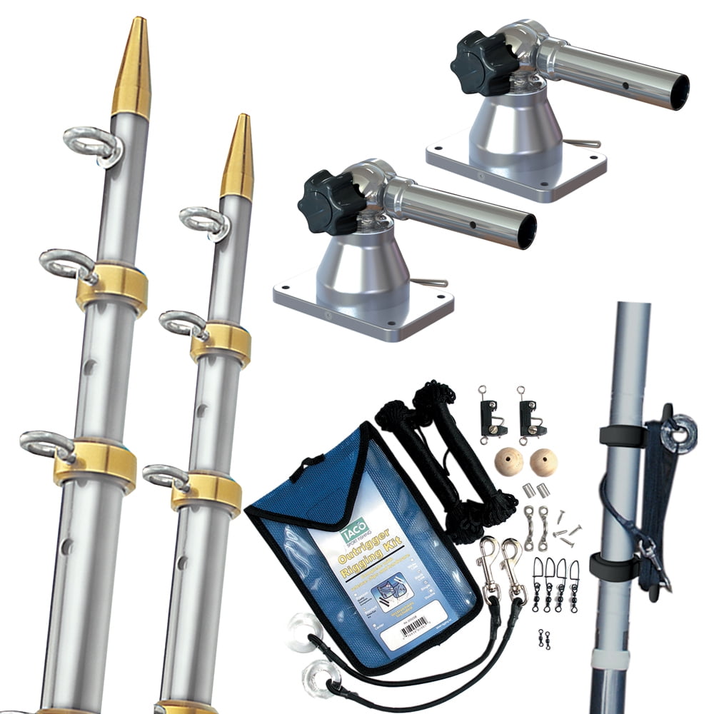 TACO Grand Slam 170 Outrigger Kit w/Silver & Gold 15' Outriggers ...