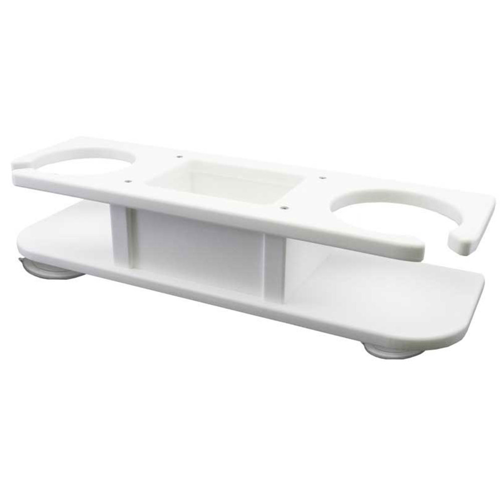 TACO Marine P01-2000W Two-Drink Poly Holder with Catch-All - White ...