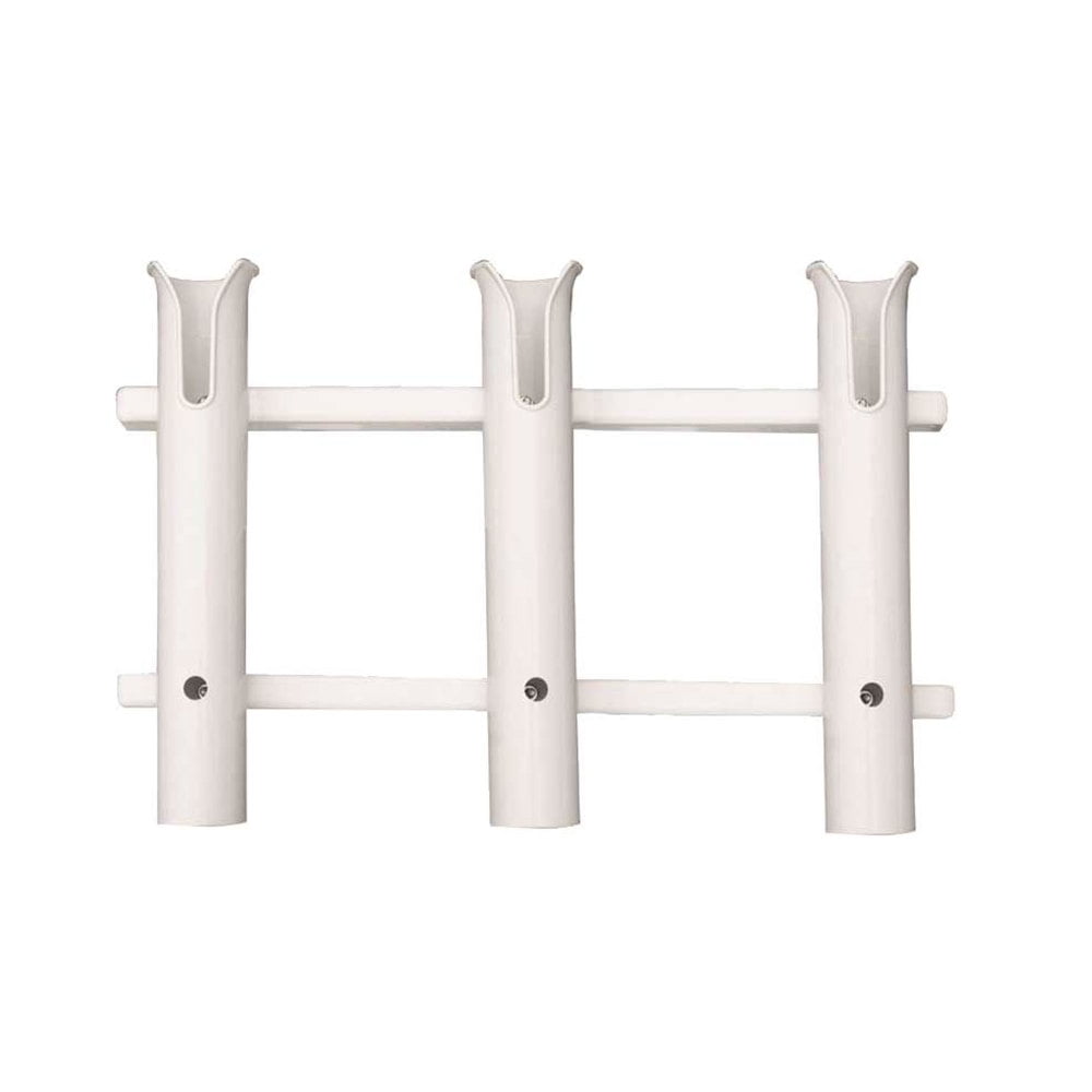 TACO Marine Deluxe Poly Fishing Pole Rack - 3-Rod Storage Unit, White ...