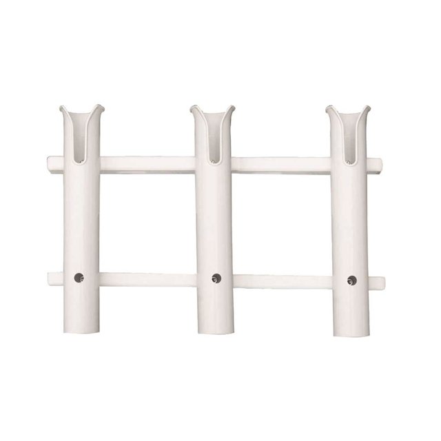 TACO Marine Deluxe Poly Fishing Pole Rack - 3-Rod Storage Unit, White ...