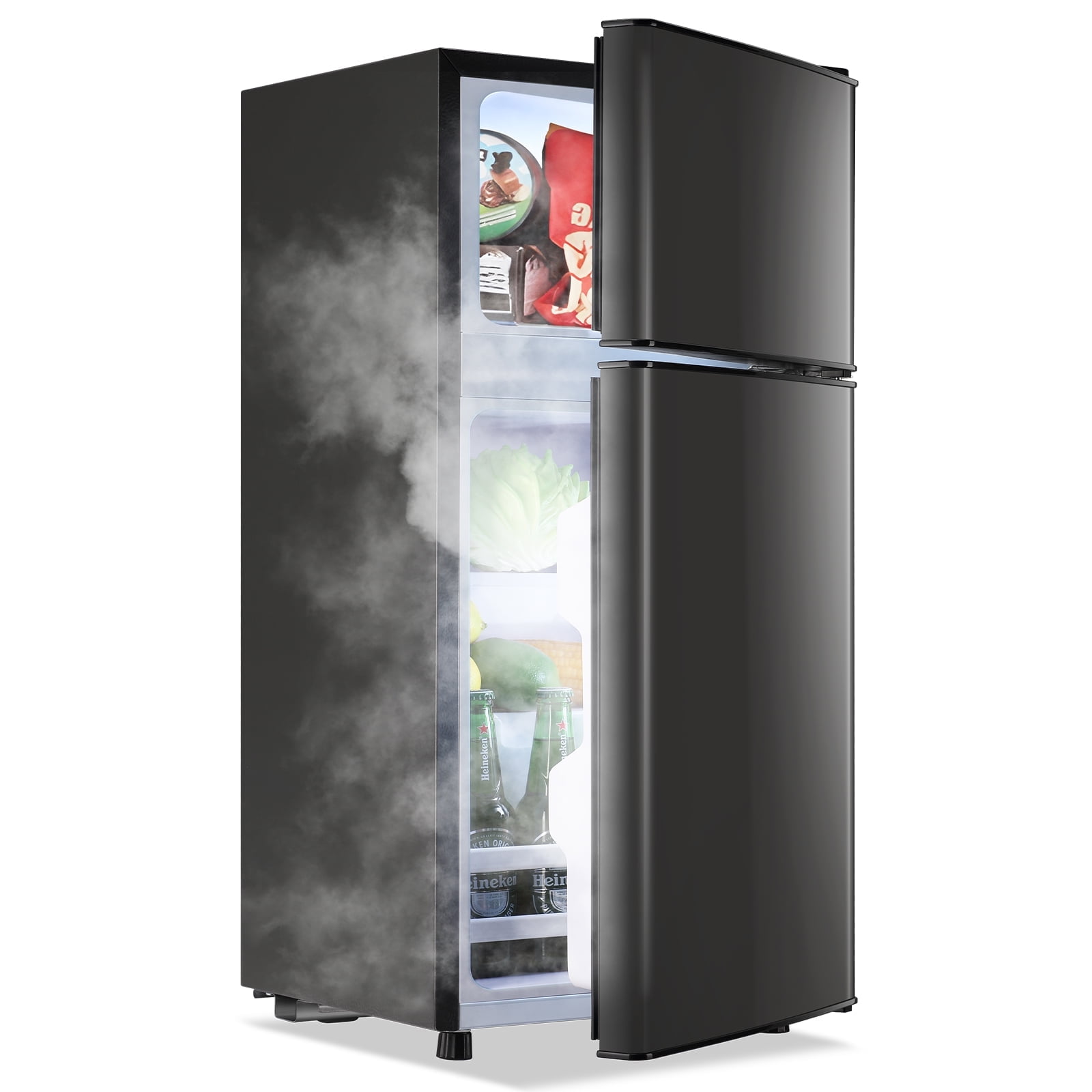 TACOOL 2.4 Cu.Ft Small Refrigerator with Freezer, Mini Fridge with Top ...