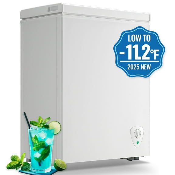 TABU Compact Chest Freezer - 5.0 Cu Ft with Adjustable Temperature and ...