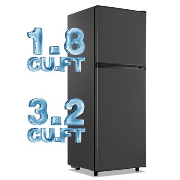 1.7 Cu.Ft Mini Fridge with Freezer, Single Reversible Door Compact ...