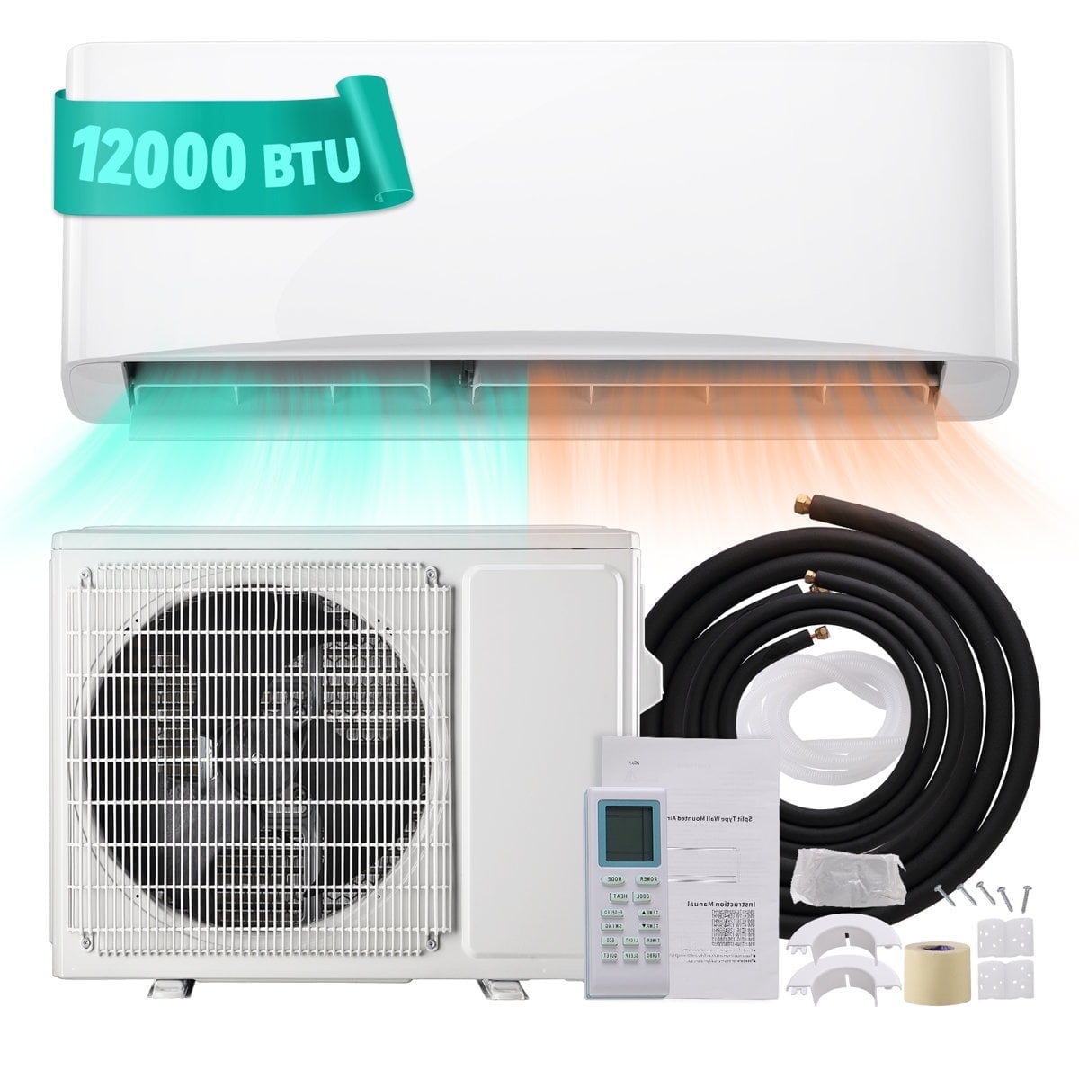 TACOOL Split Air Conditioner 12000BTU Mini Split Air Conditioner&Heater ...