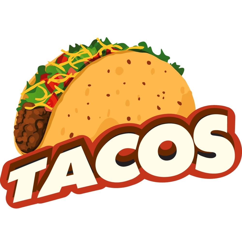 TACOS 16" Concession Decal sign cart trailer stand sticker equipment ...