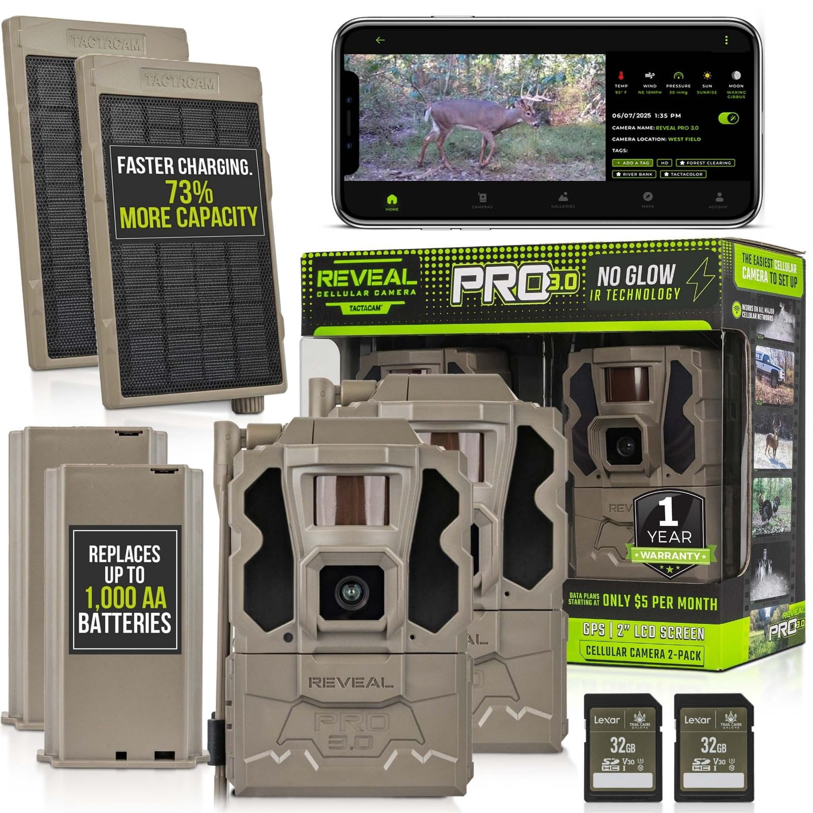 TACTACAM Reveal Pro 3.0 Cellular Trail Camera - Multi-Cellular Network ...