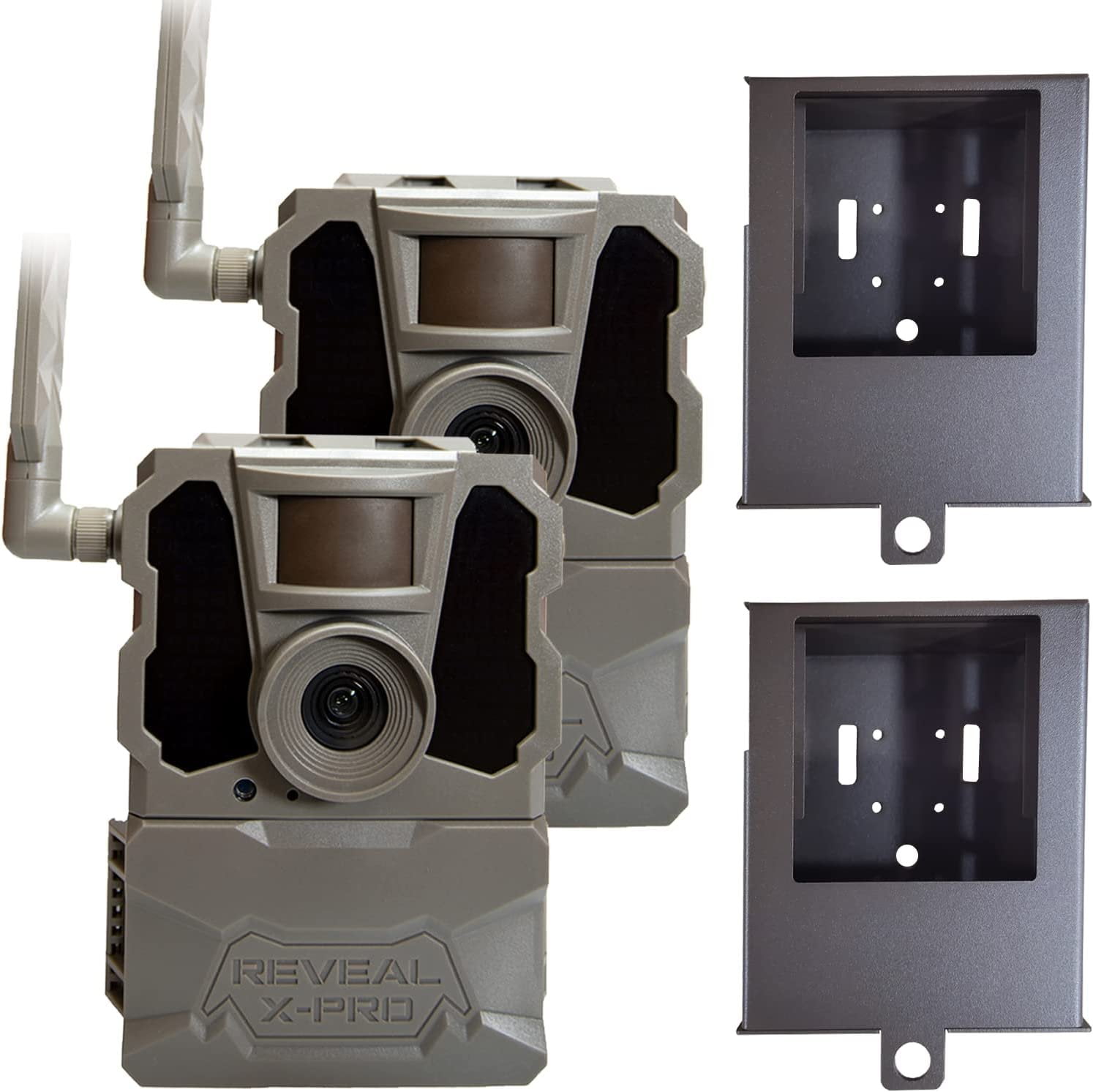 TACTACAM Reveal X PRO Trail Camera, Verizon/AT&T, No Glow, GPS, LCD, HD Photo/Video, 2 PK + 2 ...