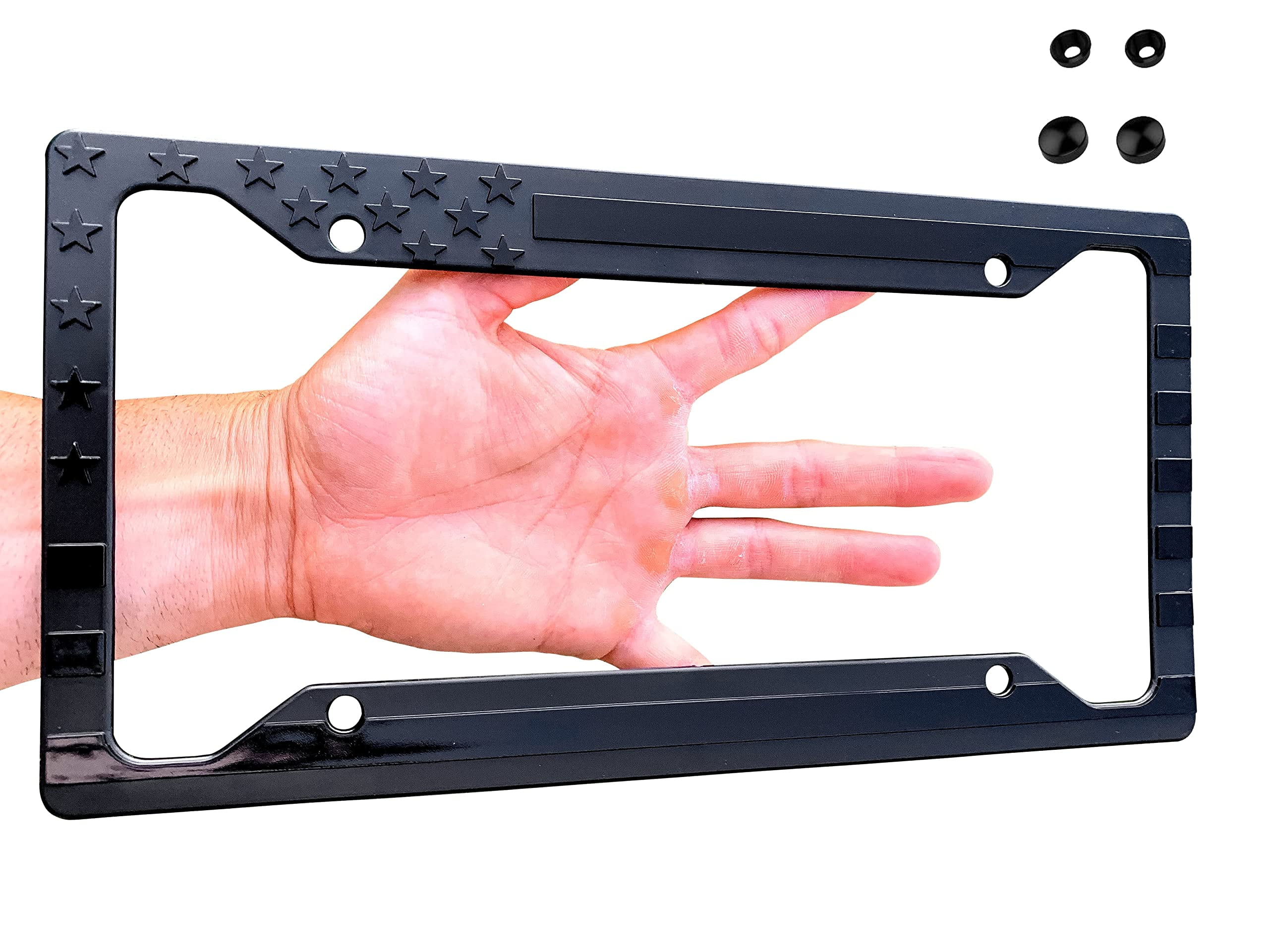 TACTILIAN American Flag License RRF12 Plate Frame - Subdued 3D Embossed ...