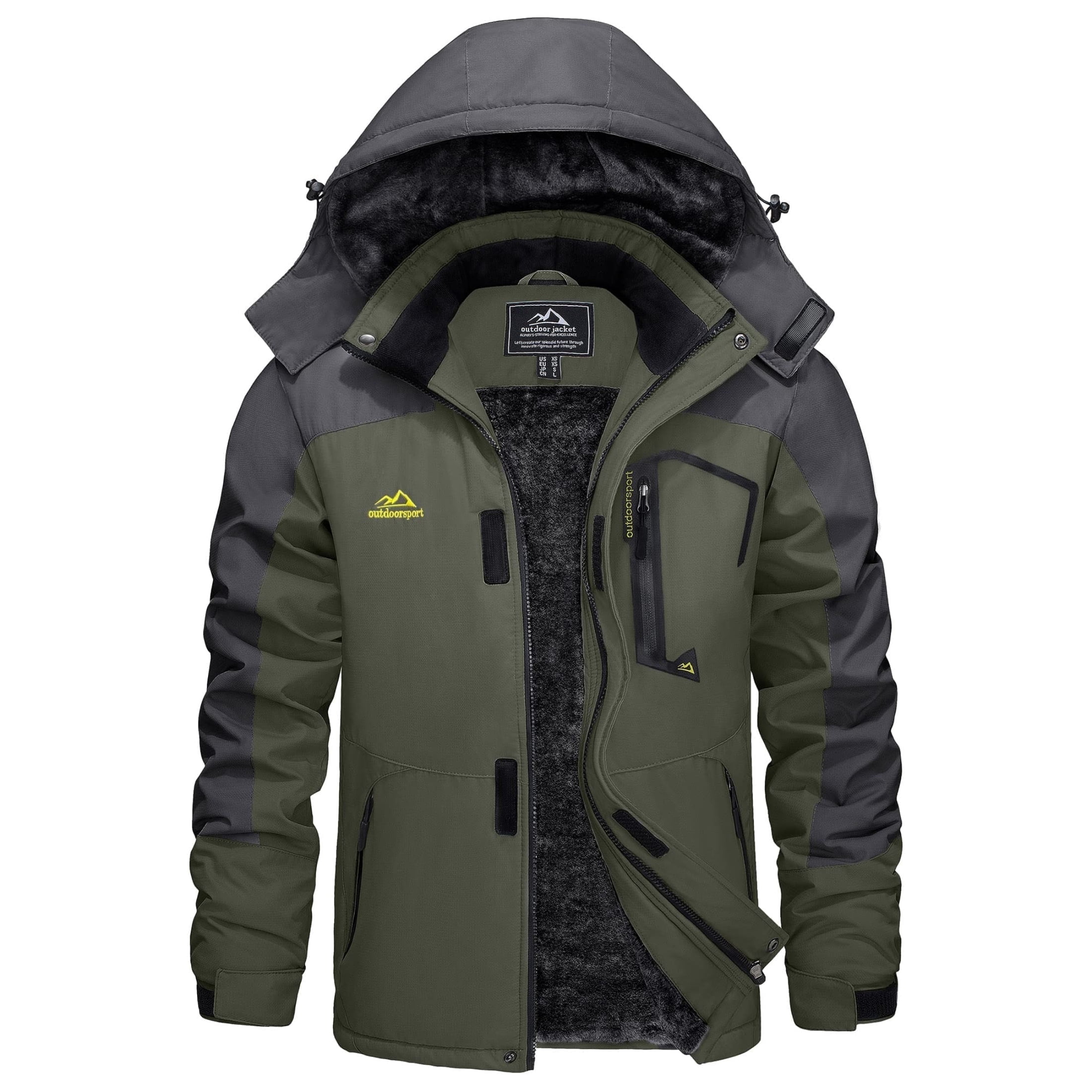 TACVASEN Men's Winter Waterproof Ski Jackets with Hooded Windproof ...