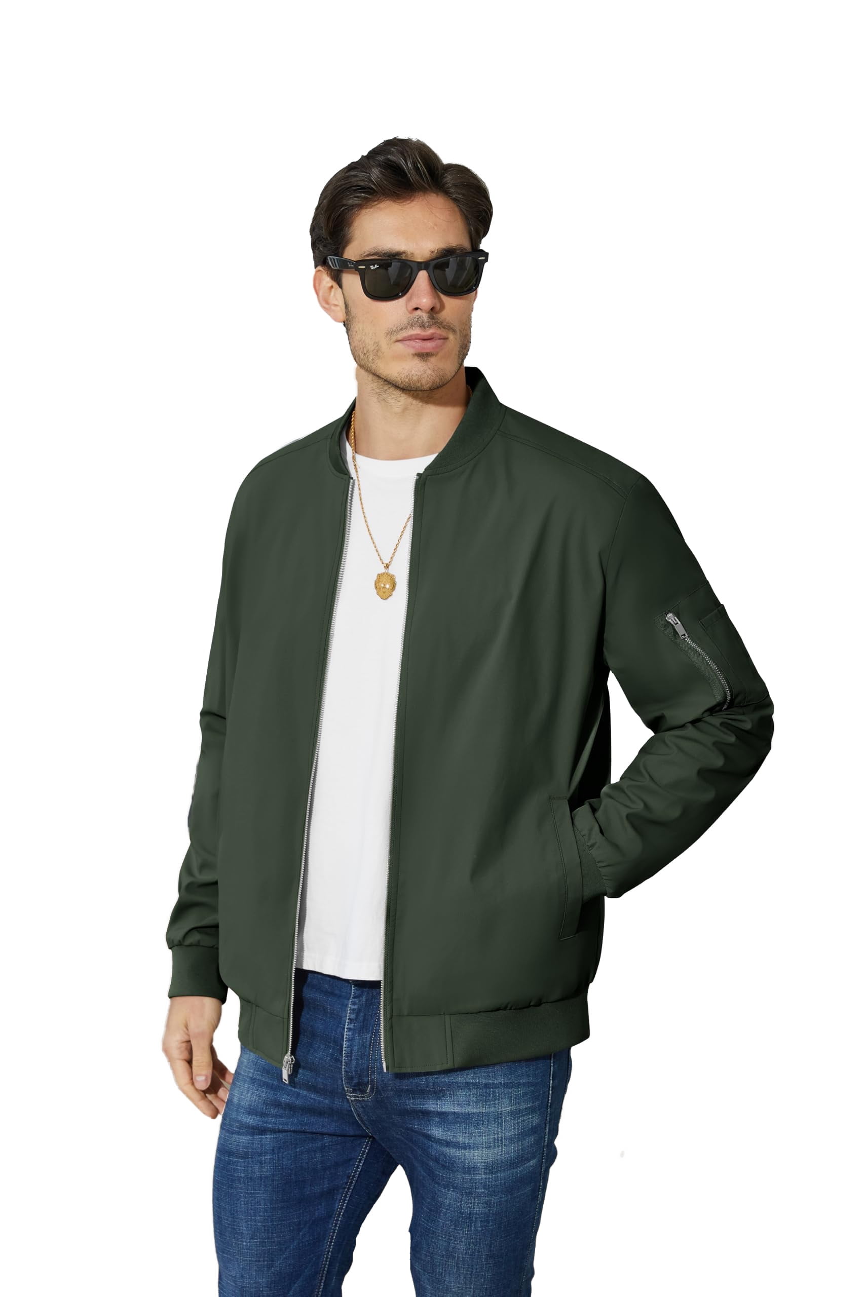 TACVASEN Mens Casual Outdoor Jacket Lightweight Hiking Bomber Coat ...