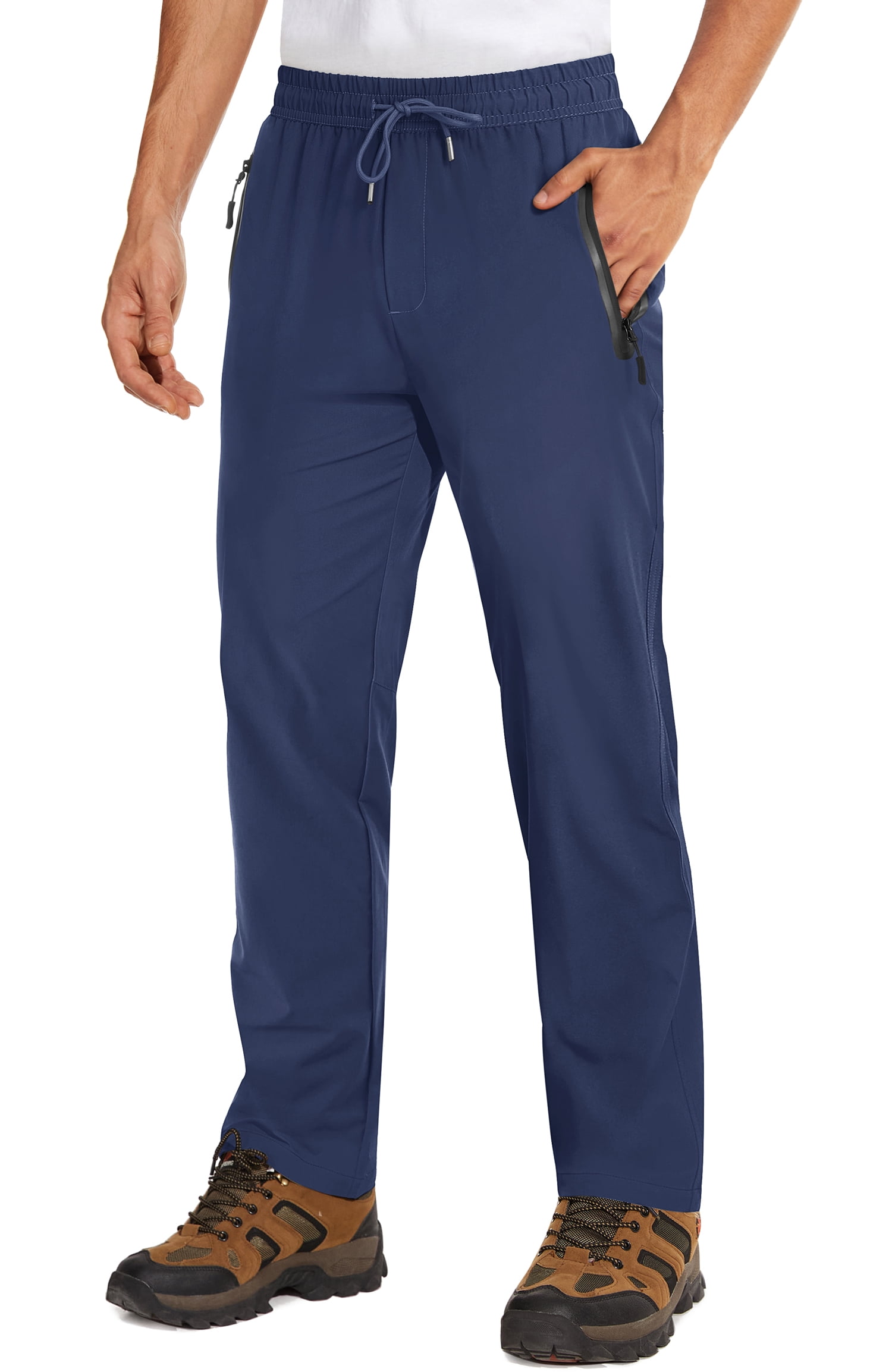 TACVASEN Mens Outdoor Casual Stretch Pants Elastic Waist Hiking ...