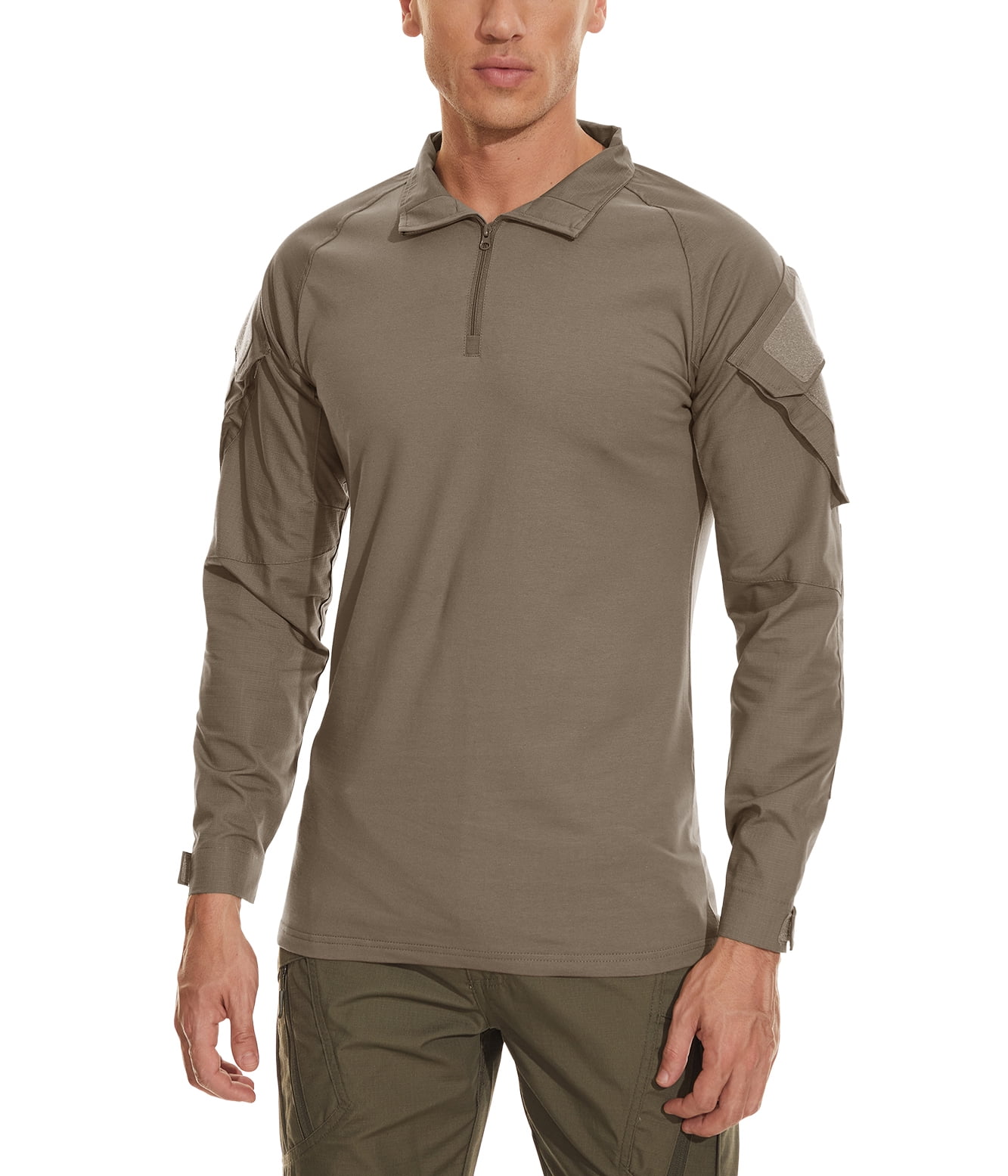TACVASEN Mens Workout Spring Long Sleeve Outdoor Pullover Khaki XL ...