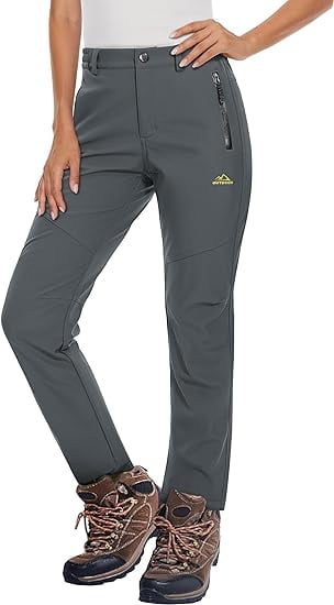 TACVASEN Women's Fleece Lined Hiking Ski Pants Waterproof Insulated ...